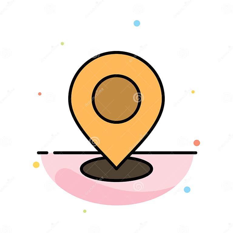 Location Map Mark Marker Pin Place Point Pointer Abstract Flat Color Icon Template Stock