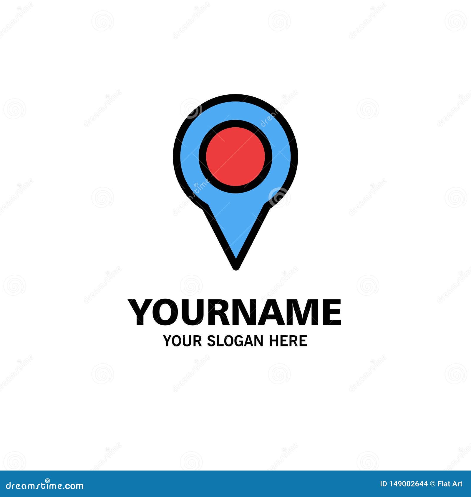 Location, Map, Marker, Pin Business Logo Template. Flat Color Stock ...