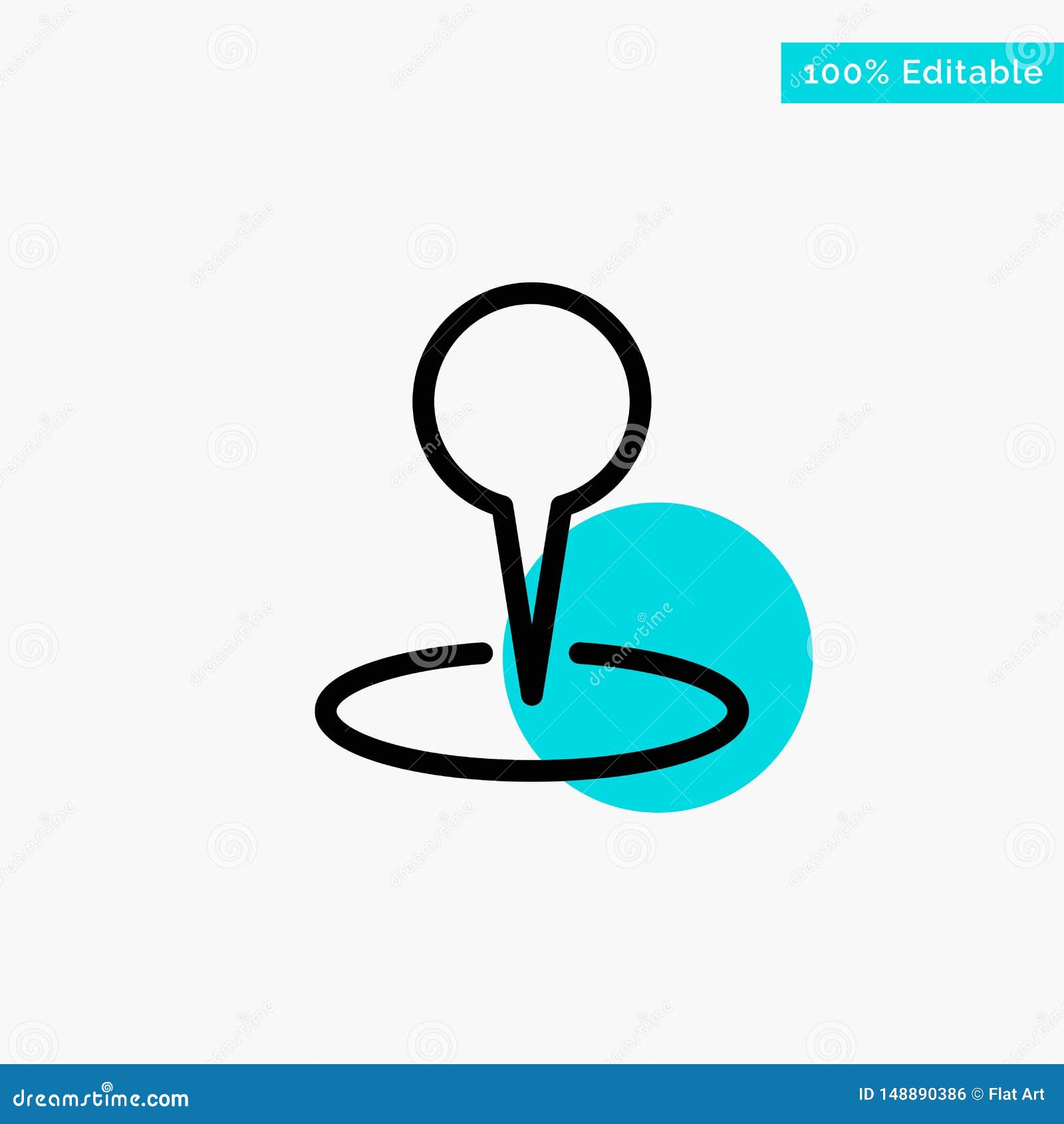 Location, Map, Marker, Pin Turquoise Highlight Circle Point Vector Icon ...