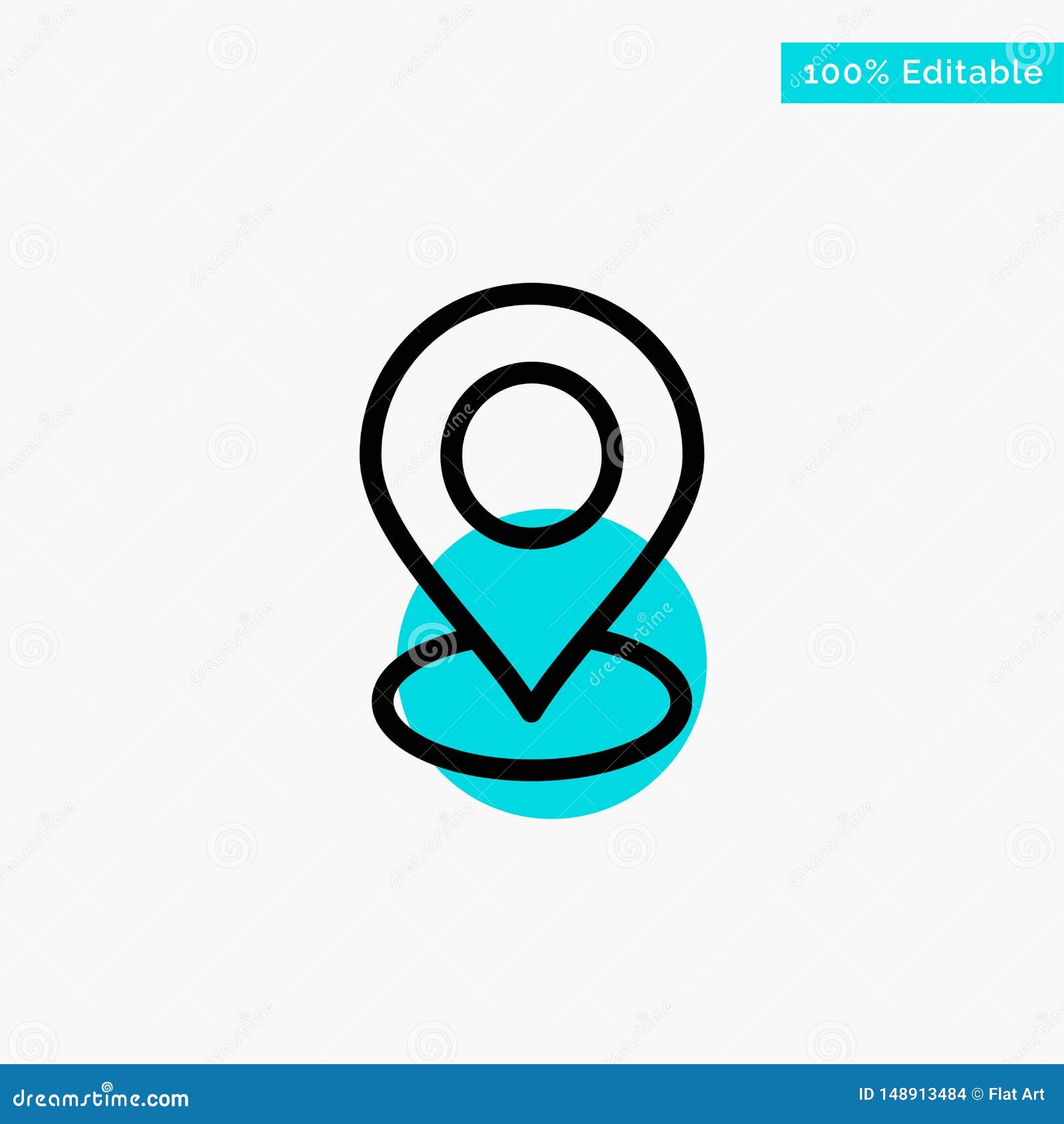 Location, Map, Marker, Pin Turquoise Highlight Circle Point Vector Icon ...