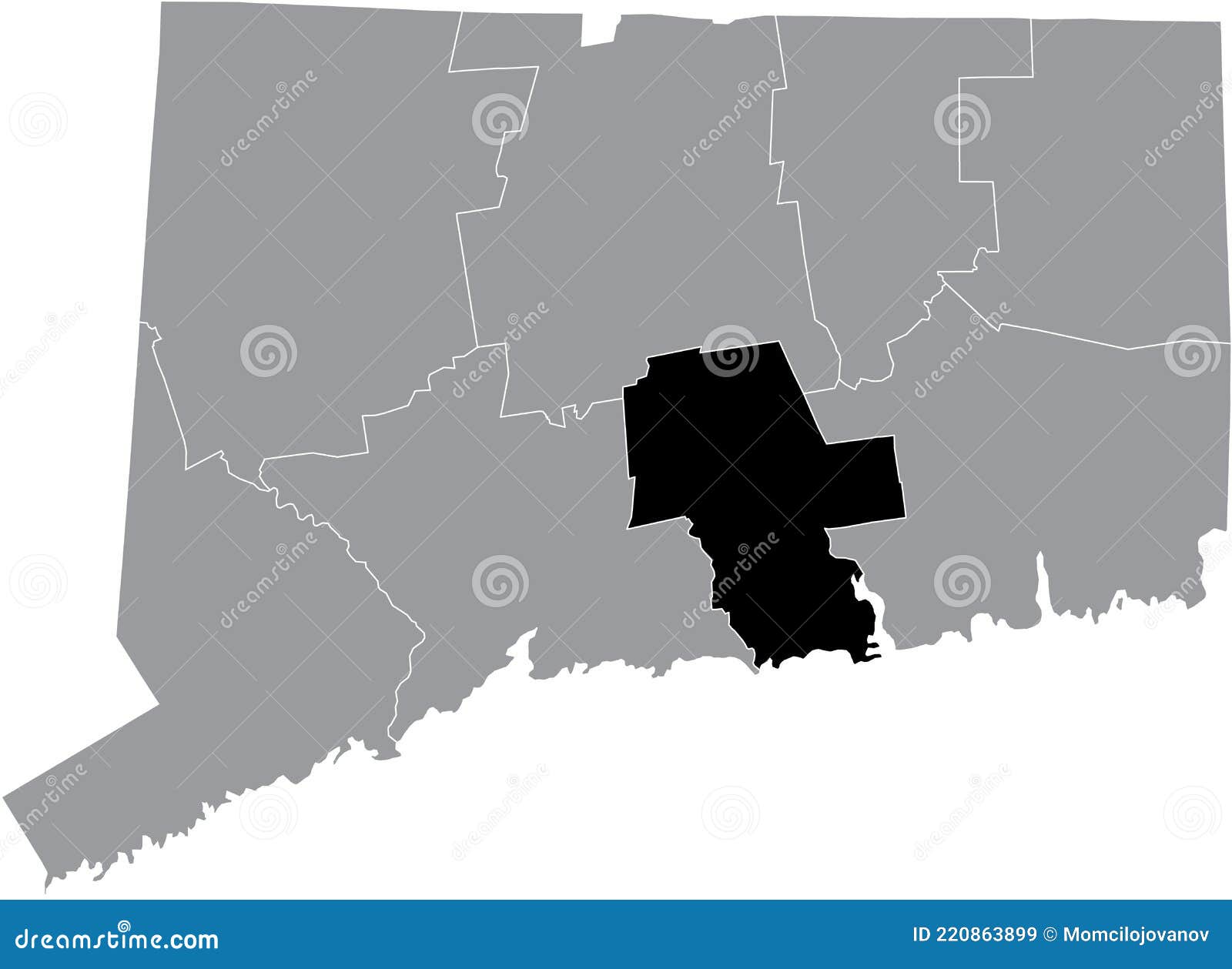 Location Map of the Middlesex County of Connecticut, USA Stock Vector ...