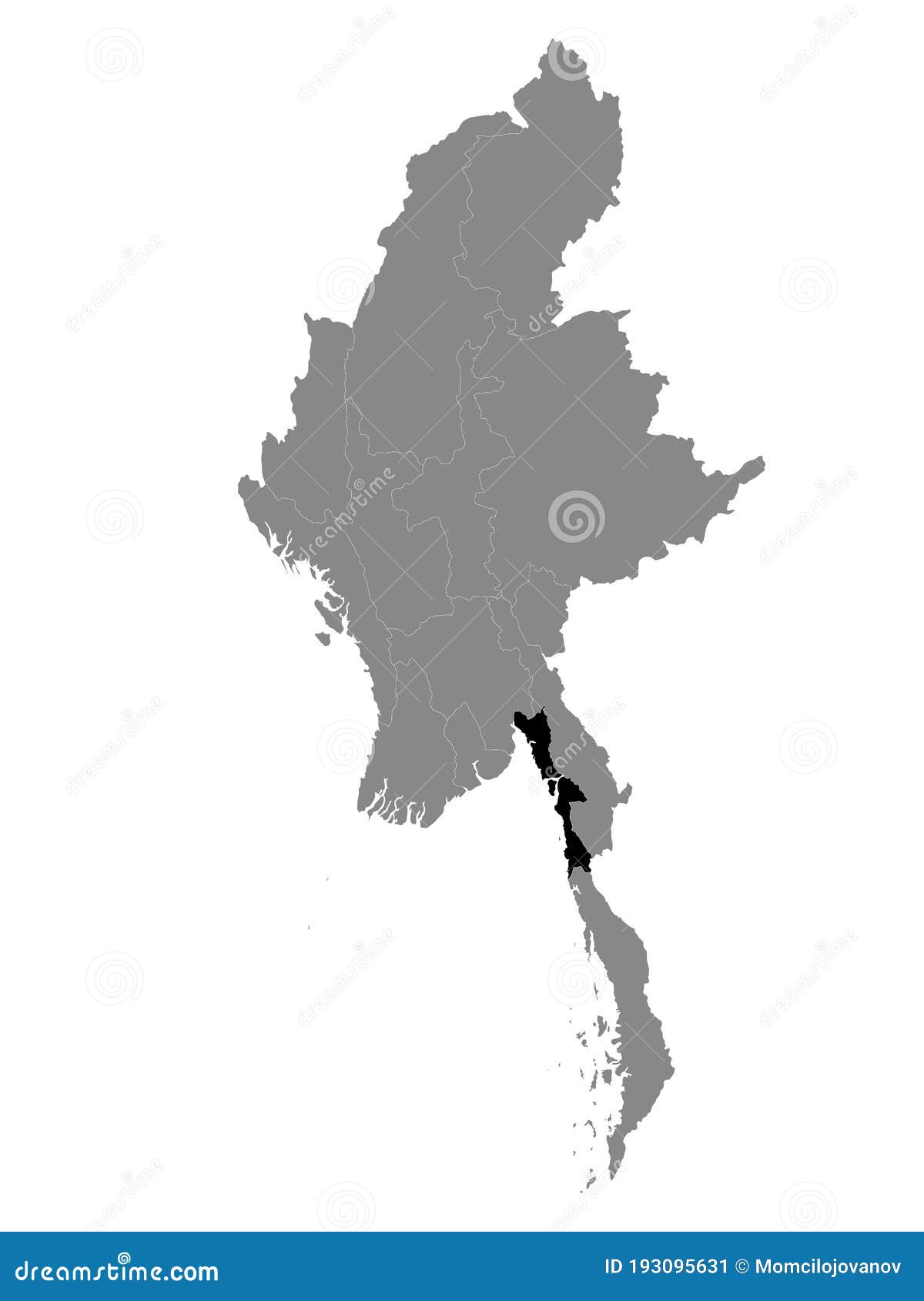 Location Map of Mon State stock vector. Illustration of bago - 193095631