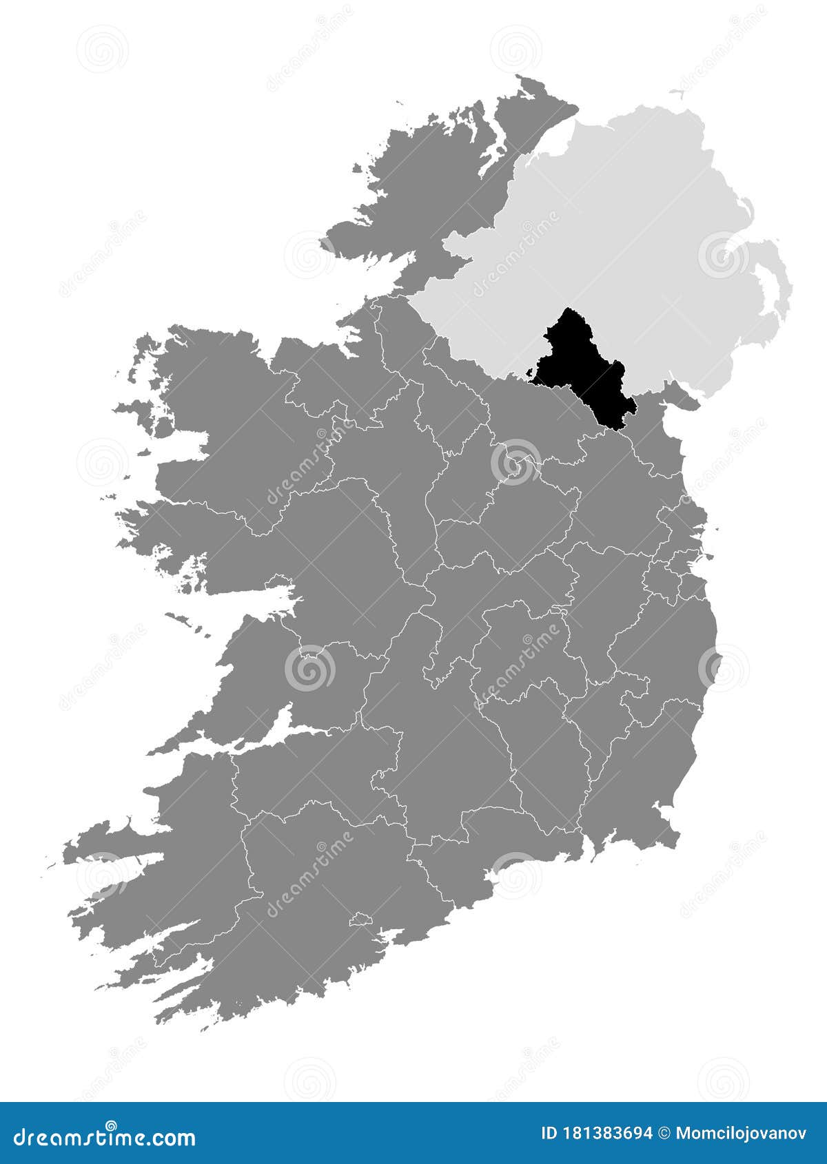 Location Map of Monaghan County Council Stock Vector - Illustration of ...