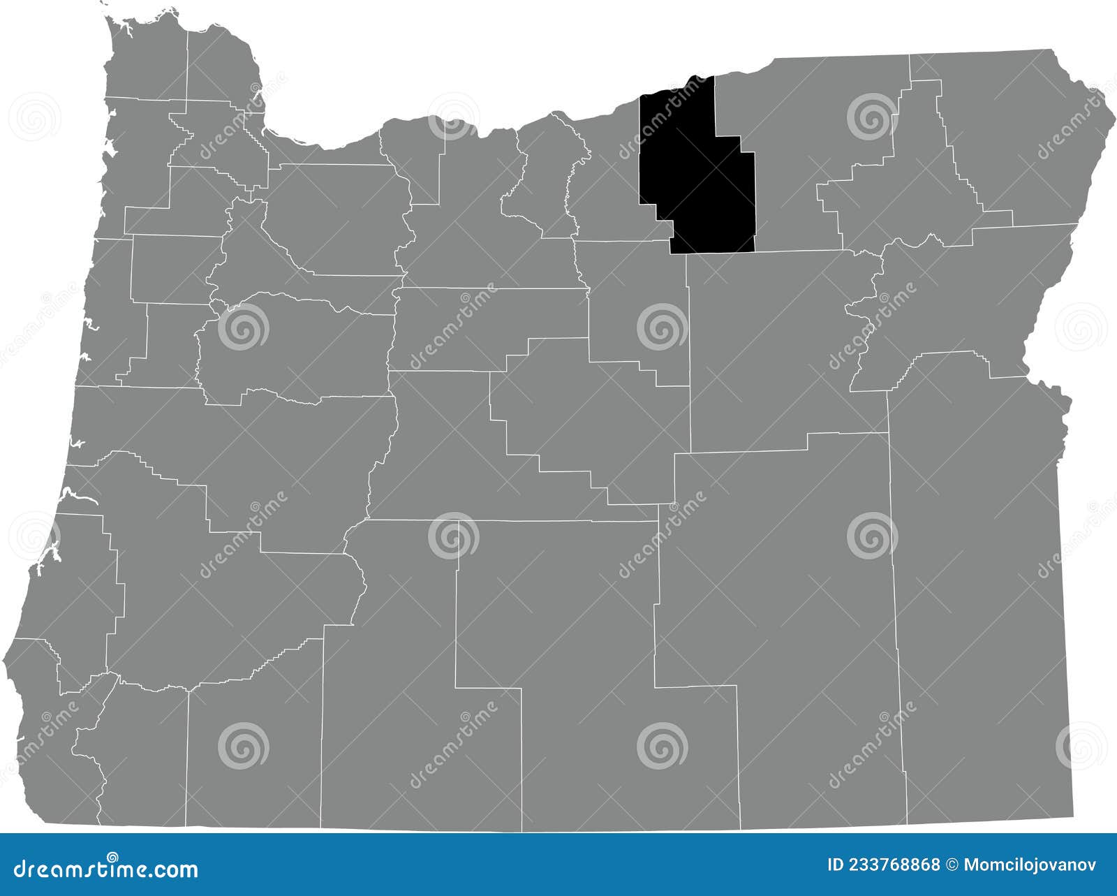 Location Map of the Morrow County of Oregon, USA Stock Vector ...
