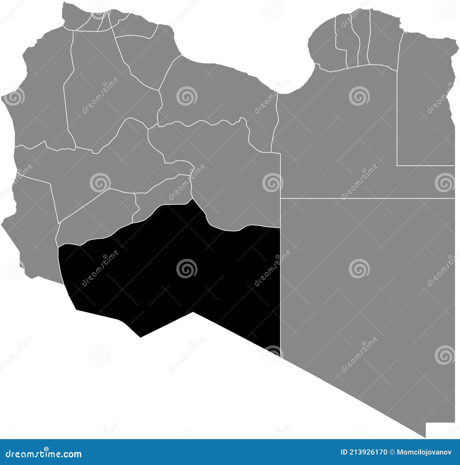 Location Map of the Murzuq District of Libya Stock Vector ...