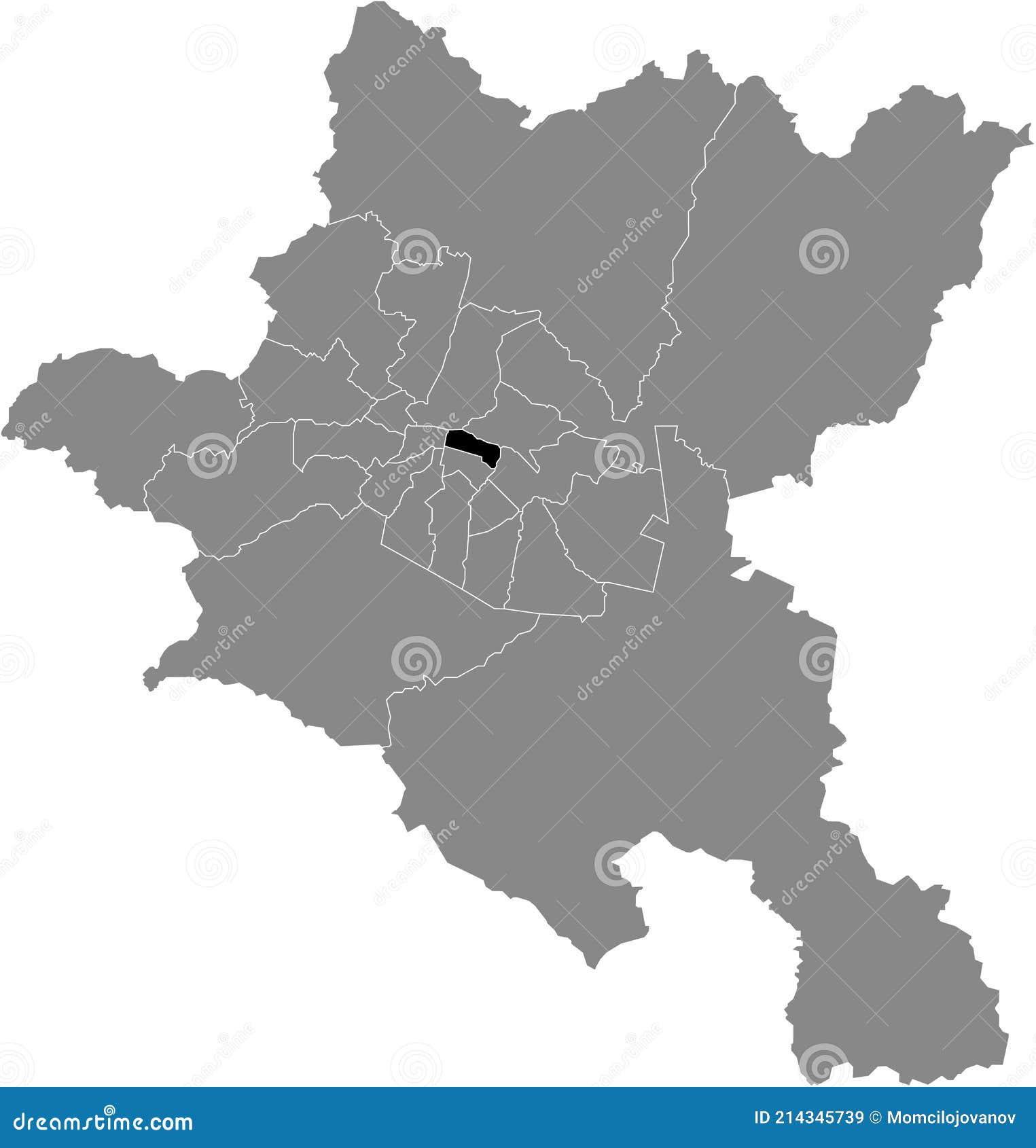 Location Map of the Oborishte District of Sofia, Bulgaria Stock Vector ...