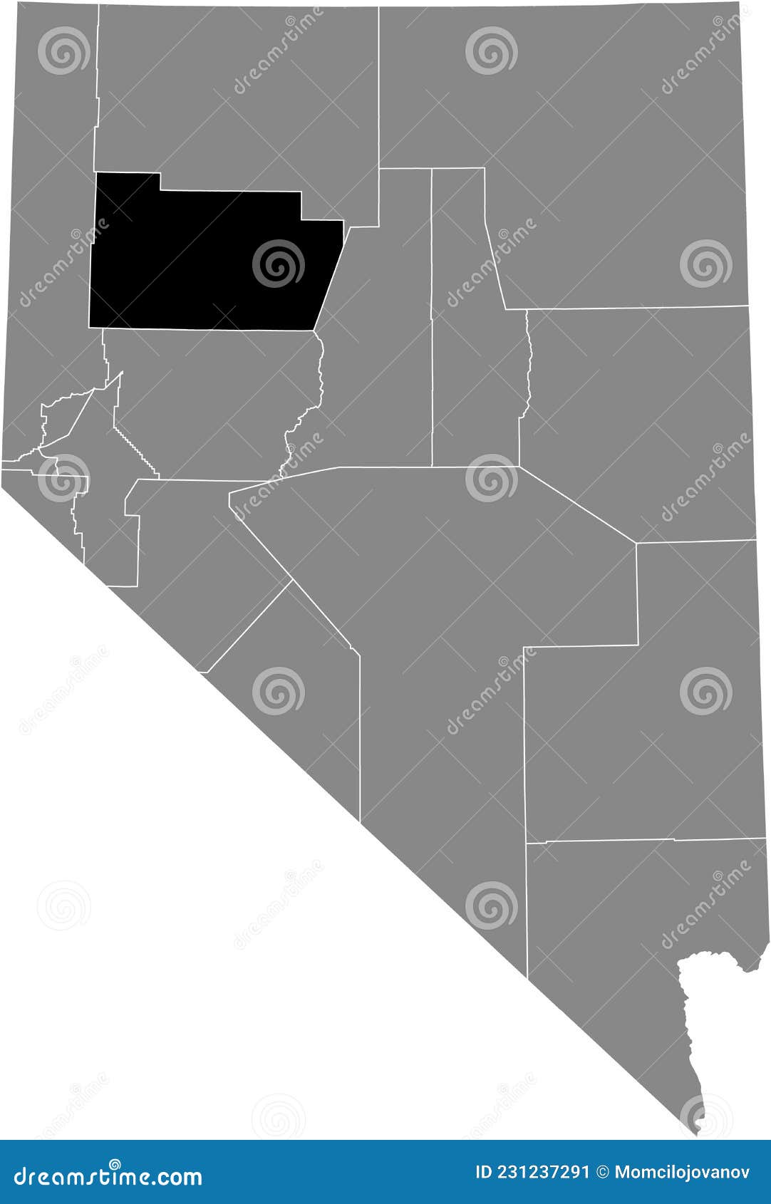 Location Map of the Pershing County of Nevada, USA Stock Vector ...