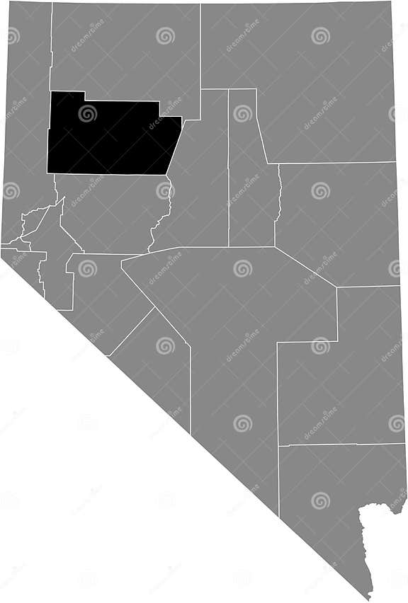 Location Map of the Pershing County of Nevada, USA Stock Vector ...