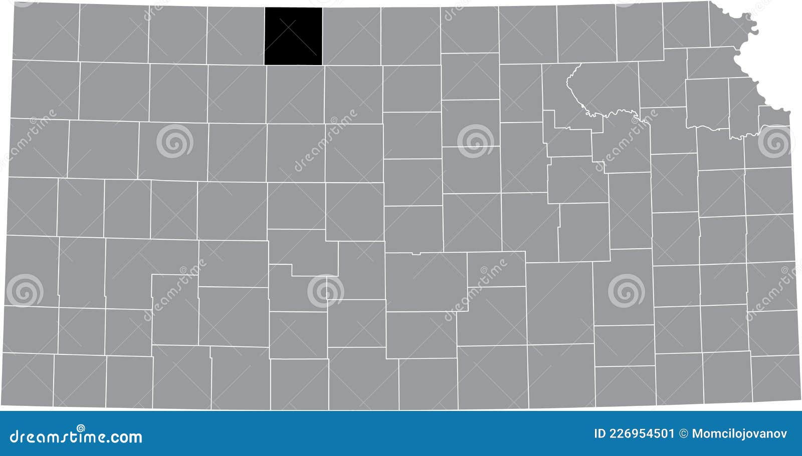 Location Map of the Phillips County of Kansas, USA Stock Vector ...