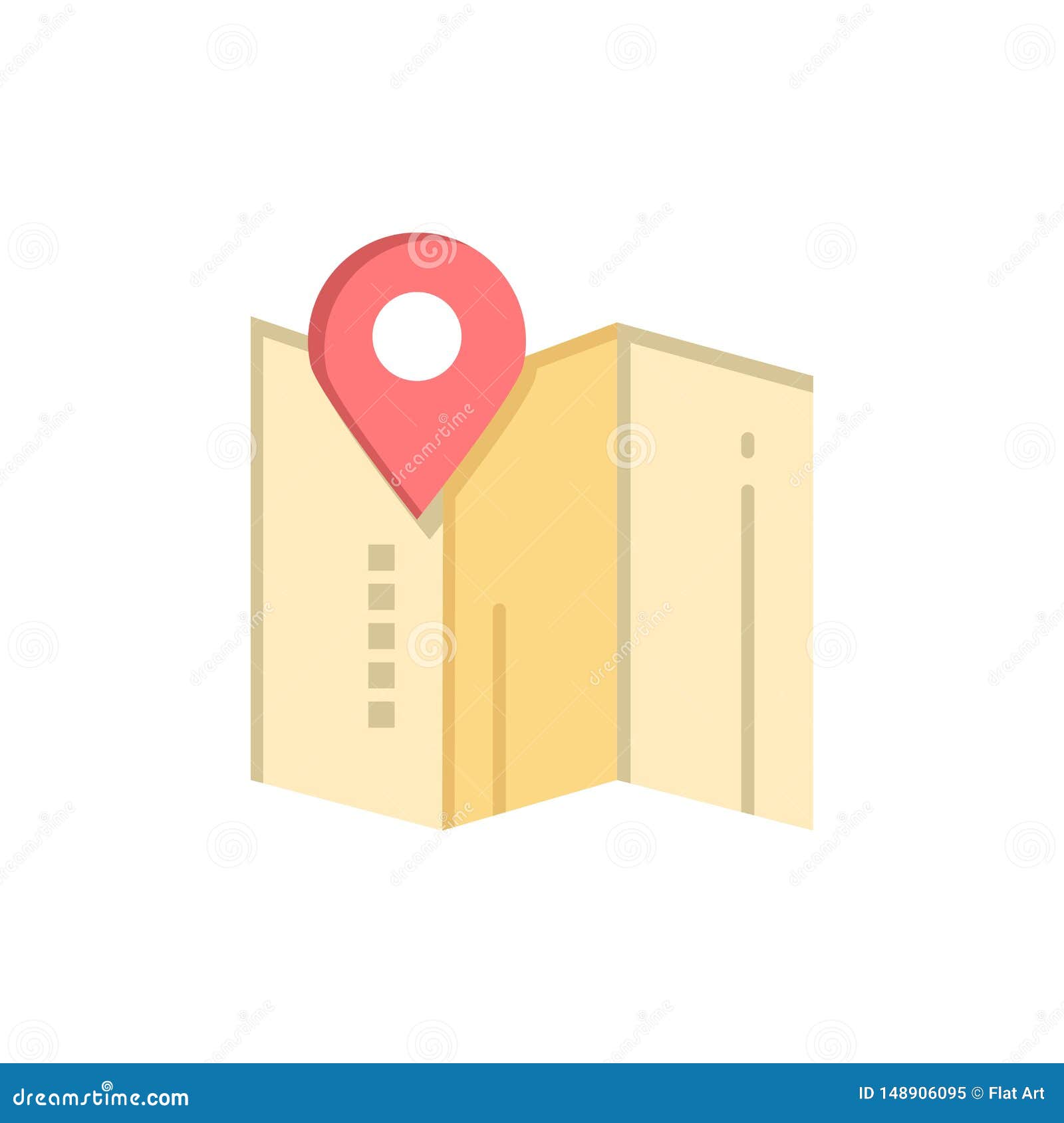 Location, Map, Pin, Hotel Flat Color Icon. Vector Icon Banner Template ...