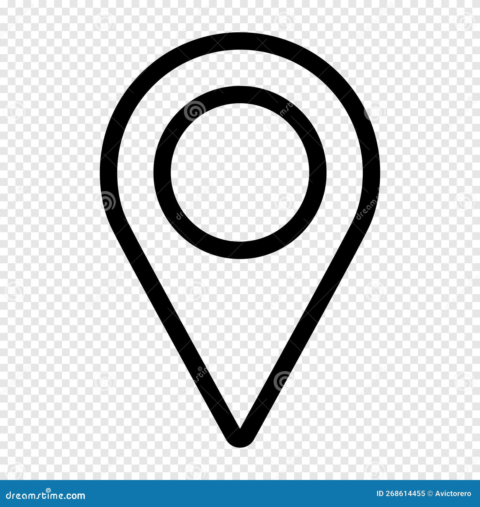 Location or Map Pin Icon. Outline Style Stock Vector - Illustration of ...