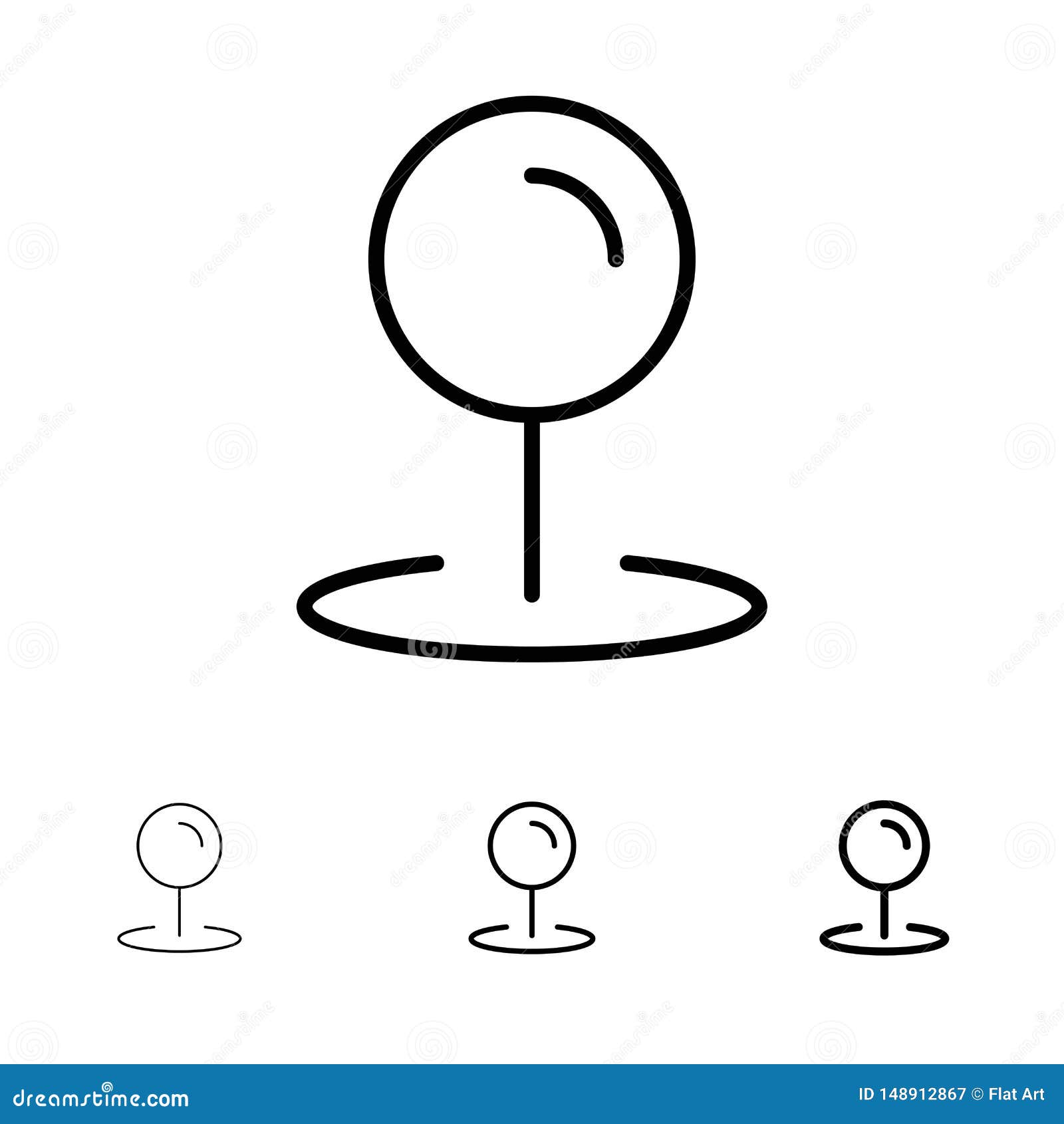 Location, Map, Pointer Bold and Thin Black Line Icon Set Stock Vector ...