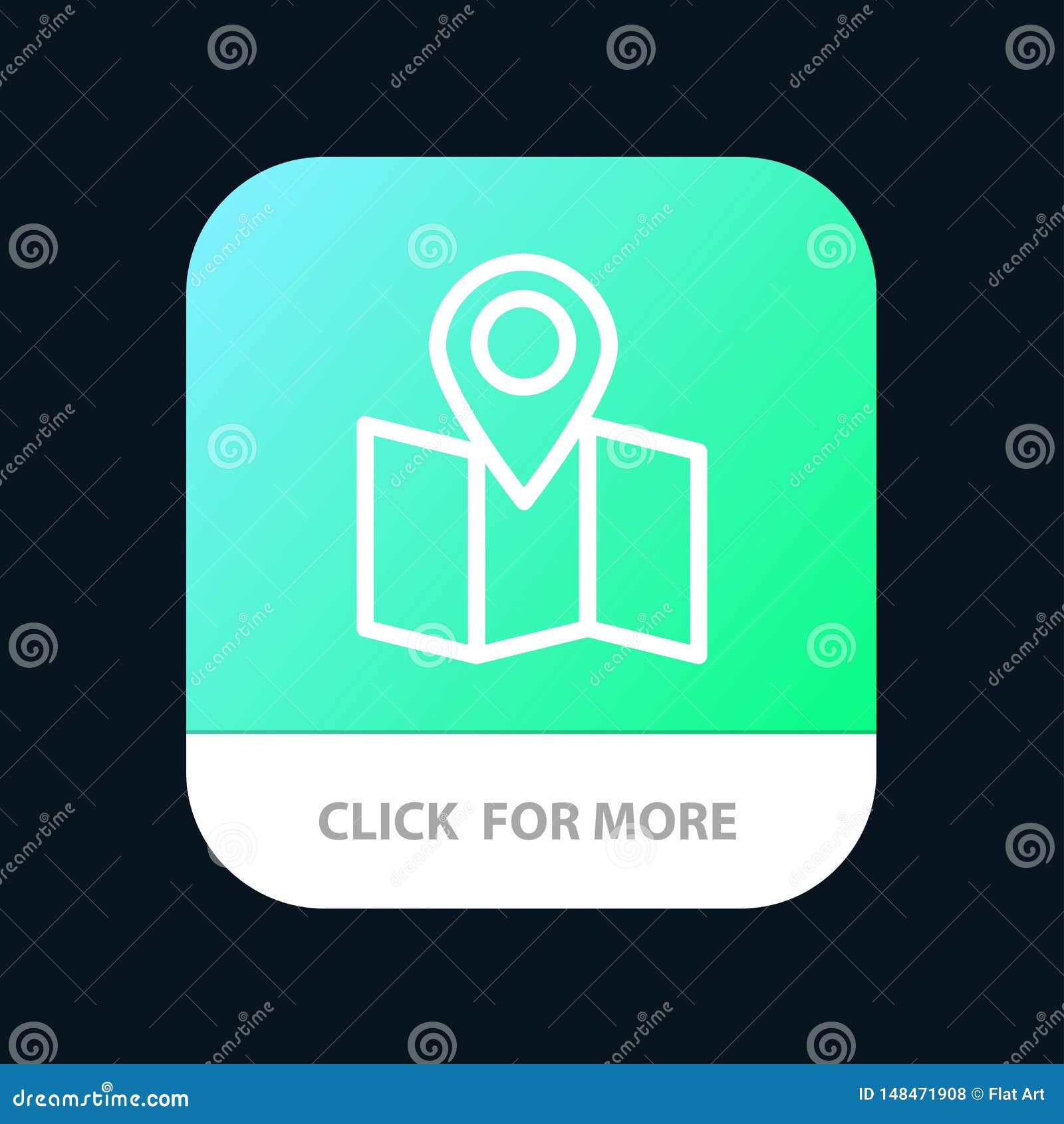 Location, Map, Pointer Mobile App Button. Android and IOS Line Version Stock Vector ...