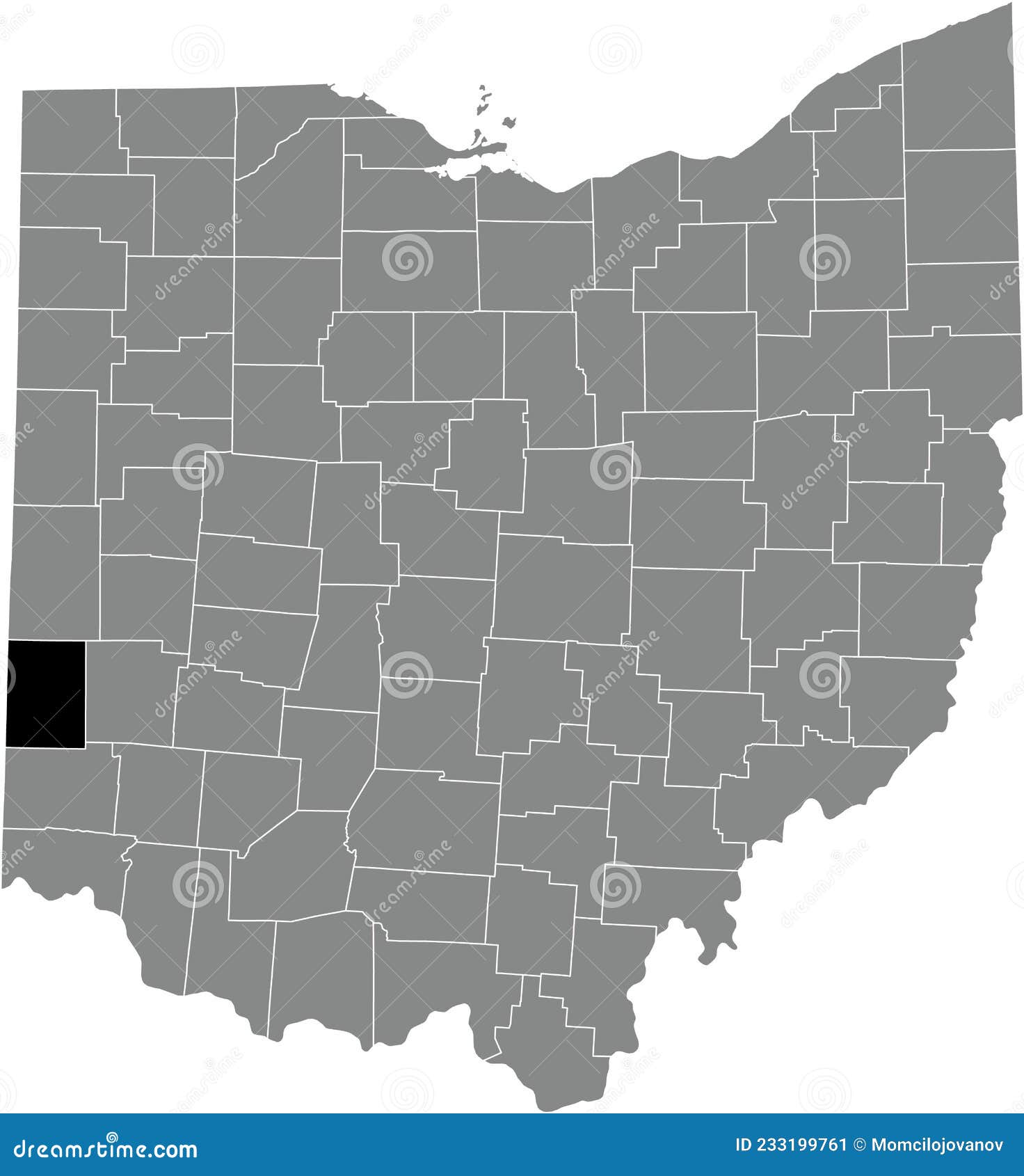 Location Map of the Preble County of Ohio, USA Stock Vector ...