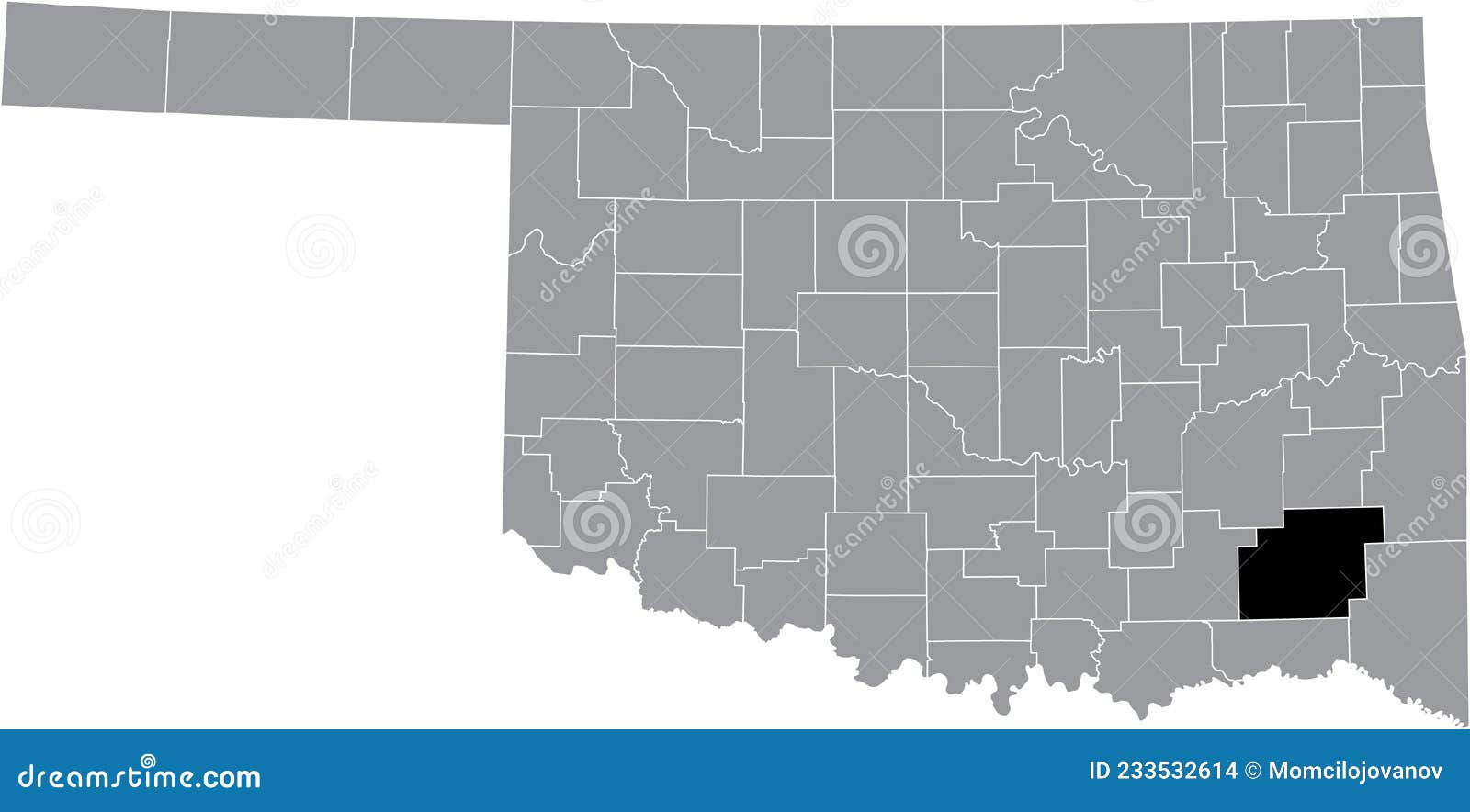 Location Map of the Pushmataha County of Oklahoma, USA Stock Vector ...