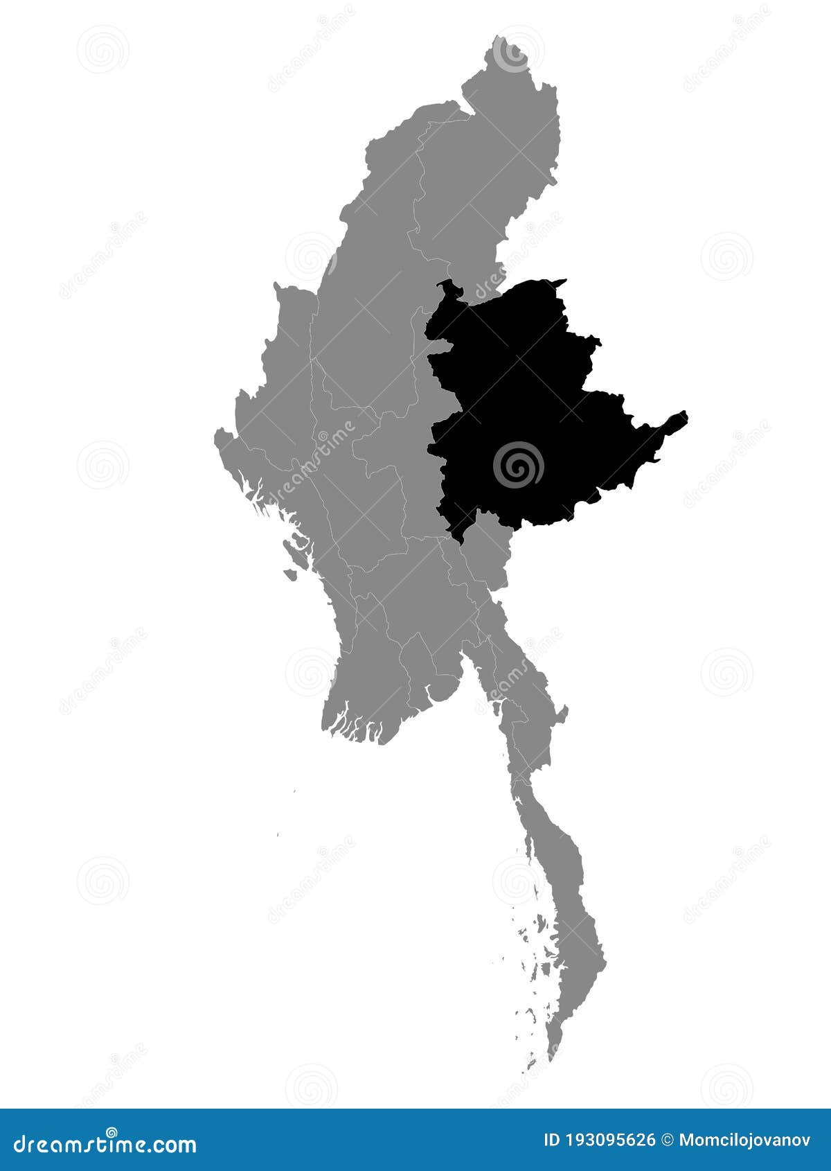 Location Map of Shan State stock vector. Illustration of magway - 193095626