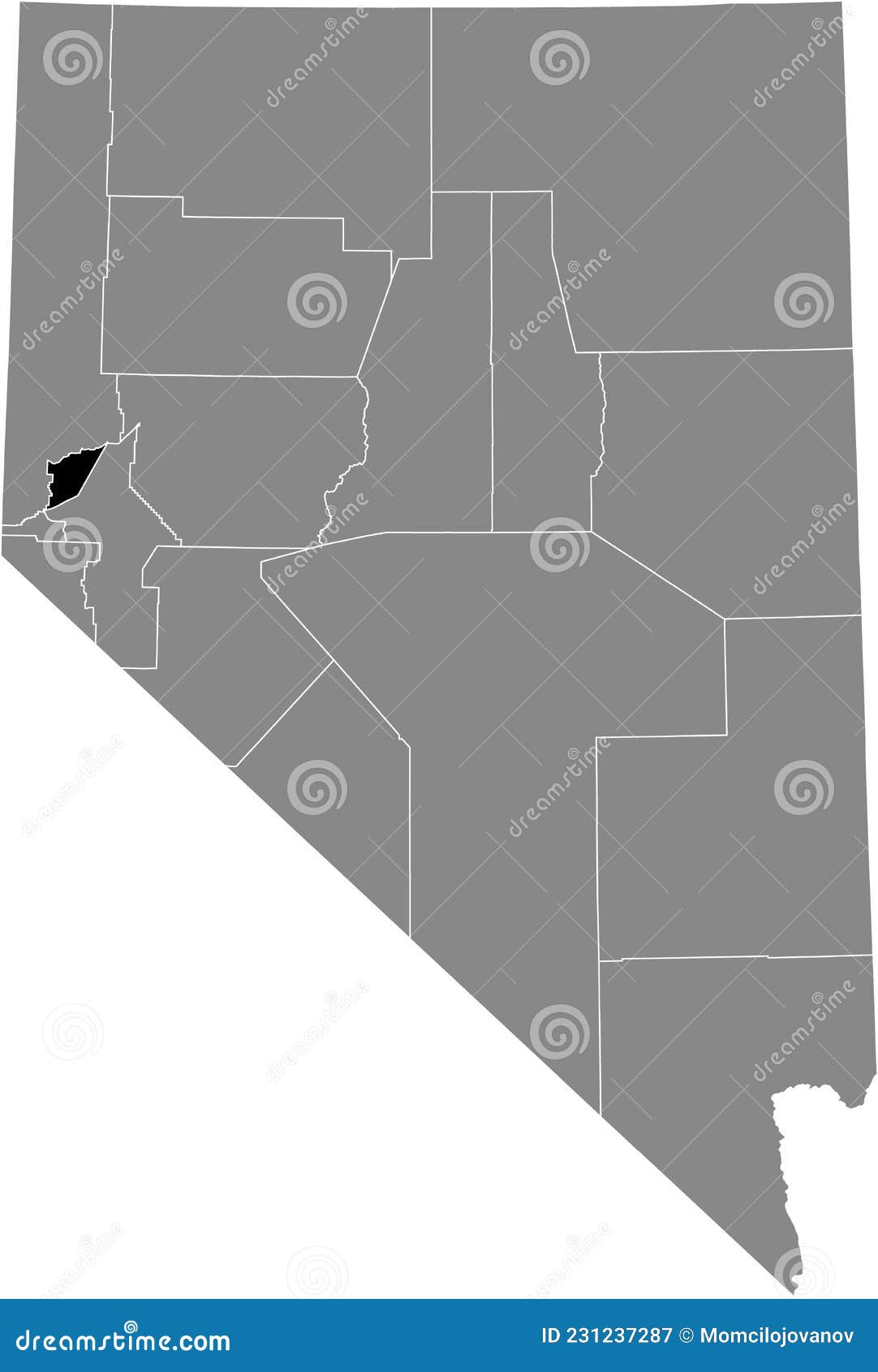 Location Map of the Storey County of Nevada, USA Stock Vector ...