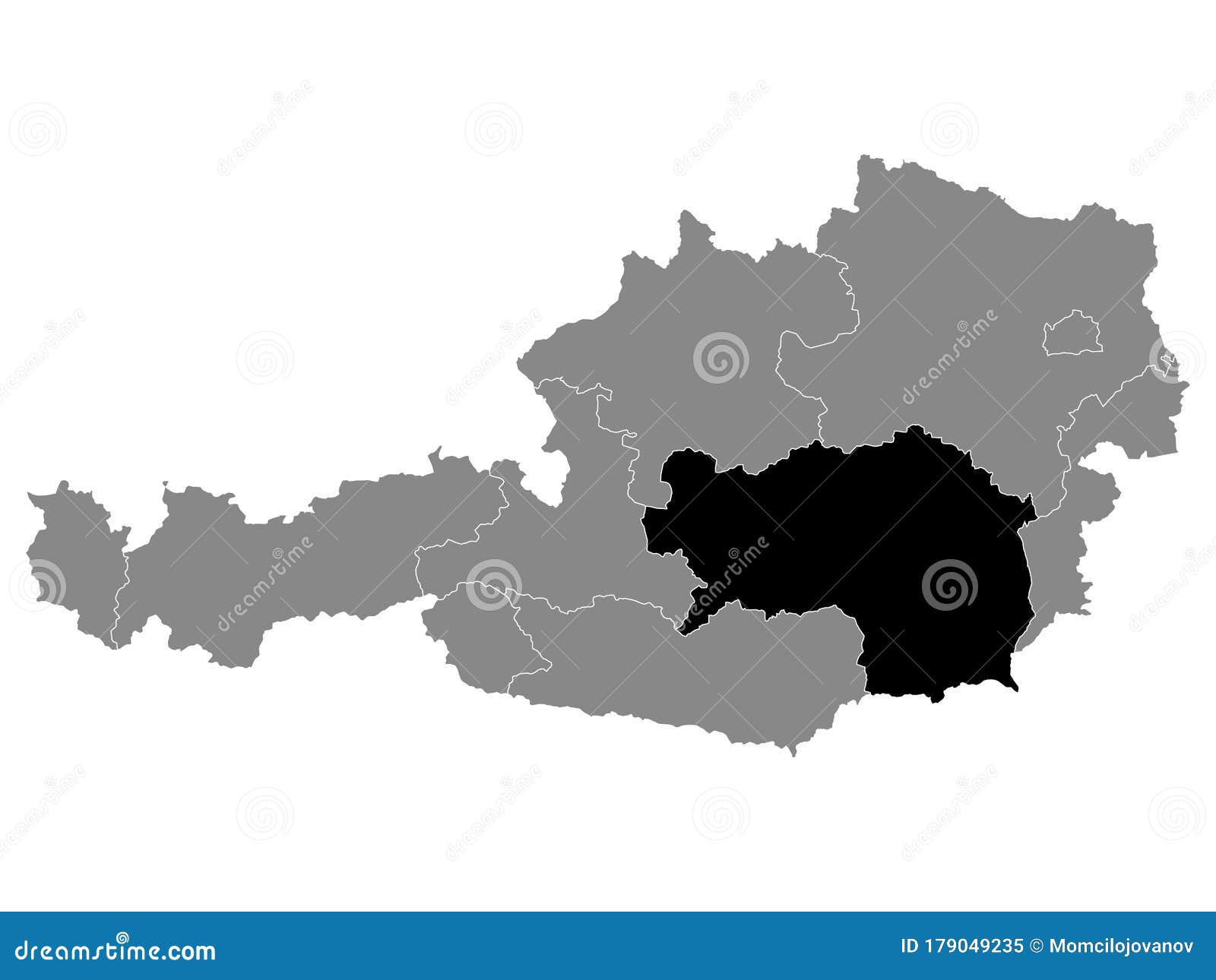 Location Map of Styria stock vector. Illustration of hungarian - 179049235