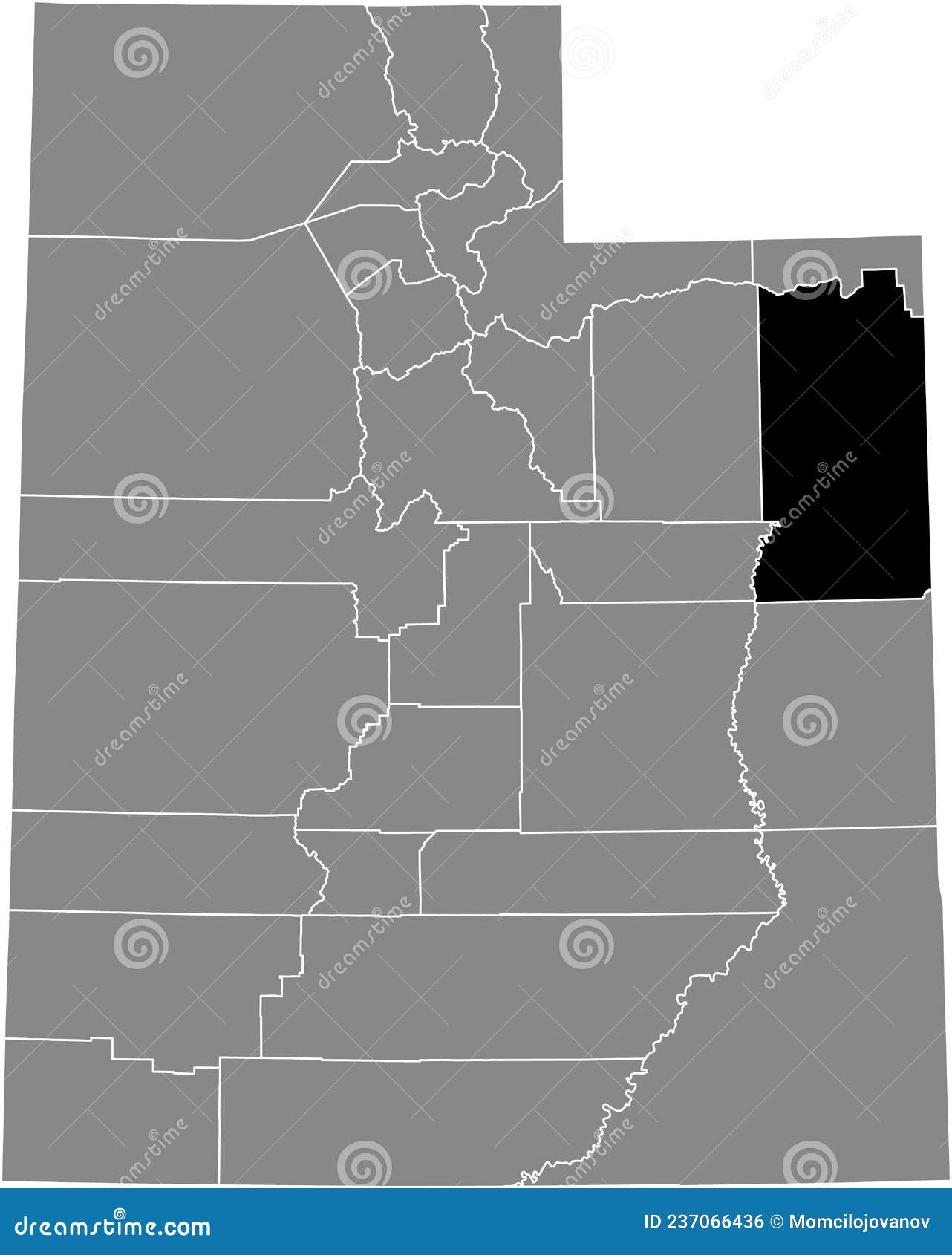 Location Map of the Uintah County of Utah, USA Stock Vector ...