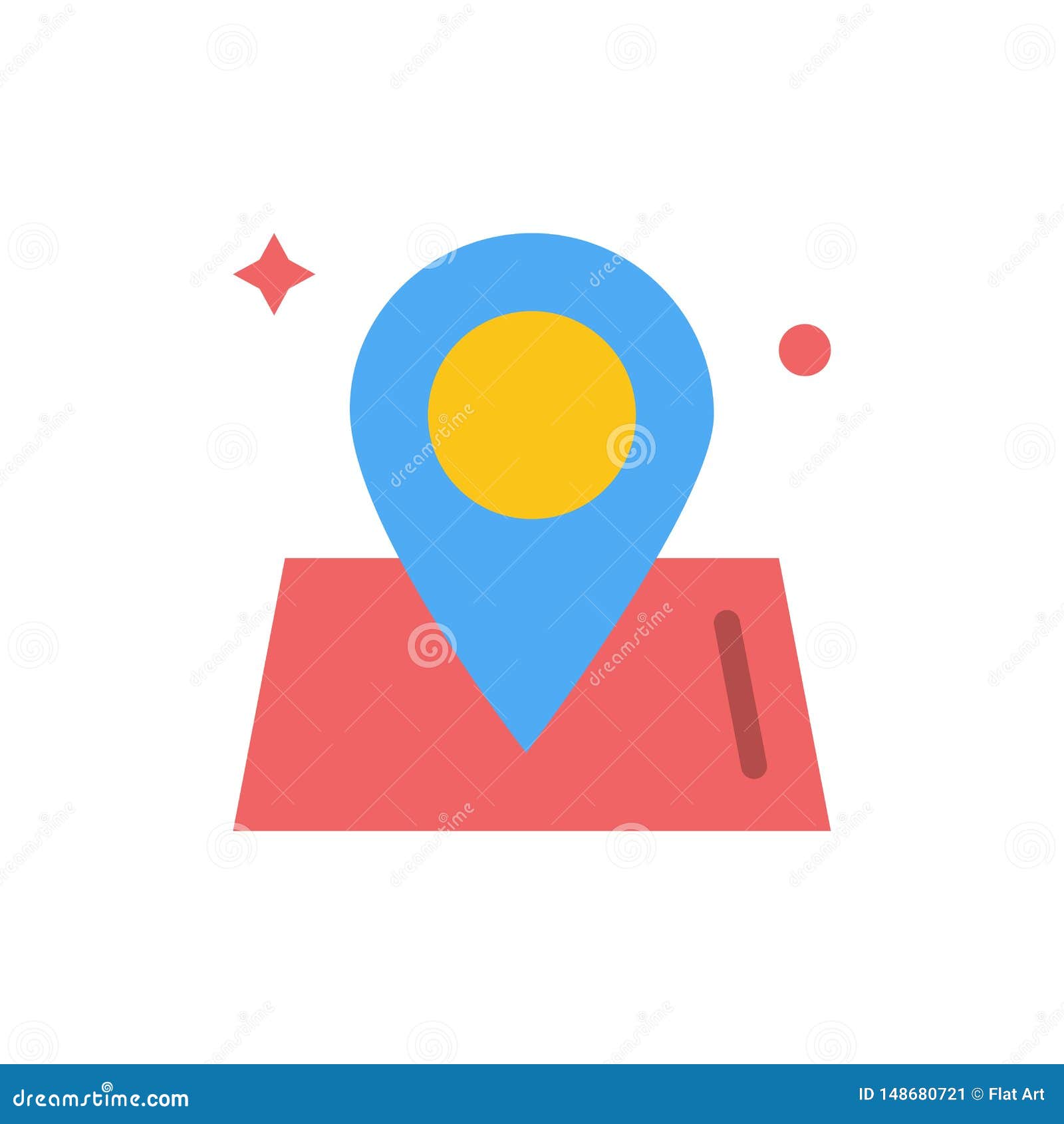 Location, Map, Way, World Flat Color Icon. Vector Icon Banner Template ...