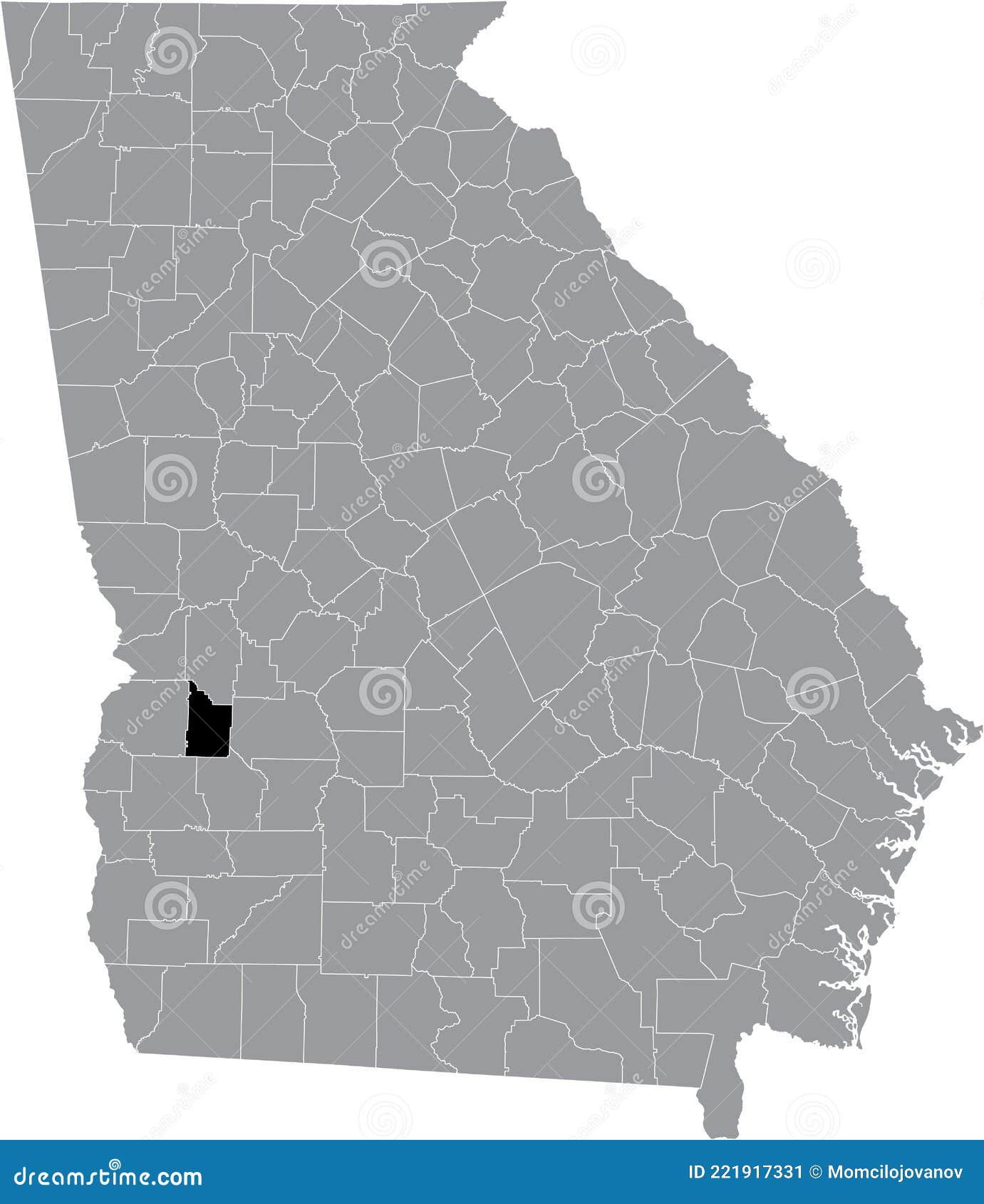 Location Map of the Webster County of Georgia, USA Stock Vector ...