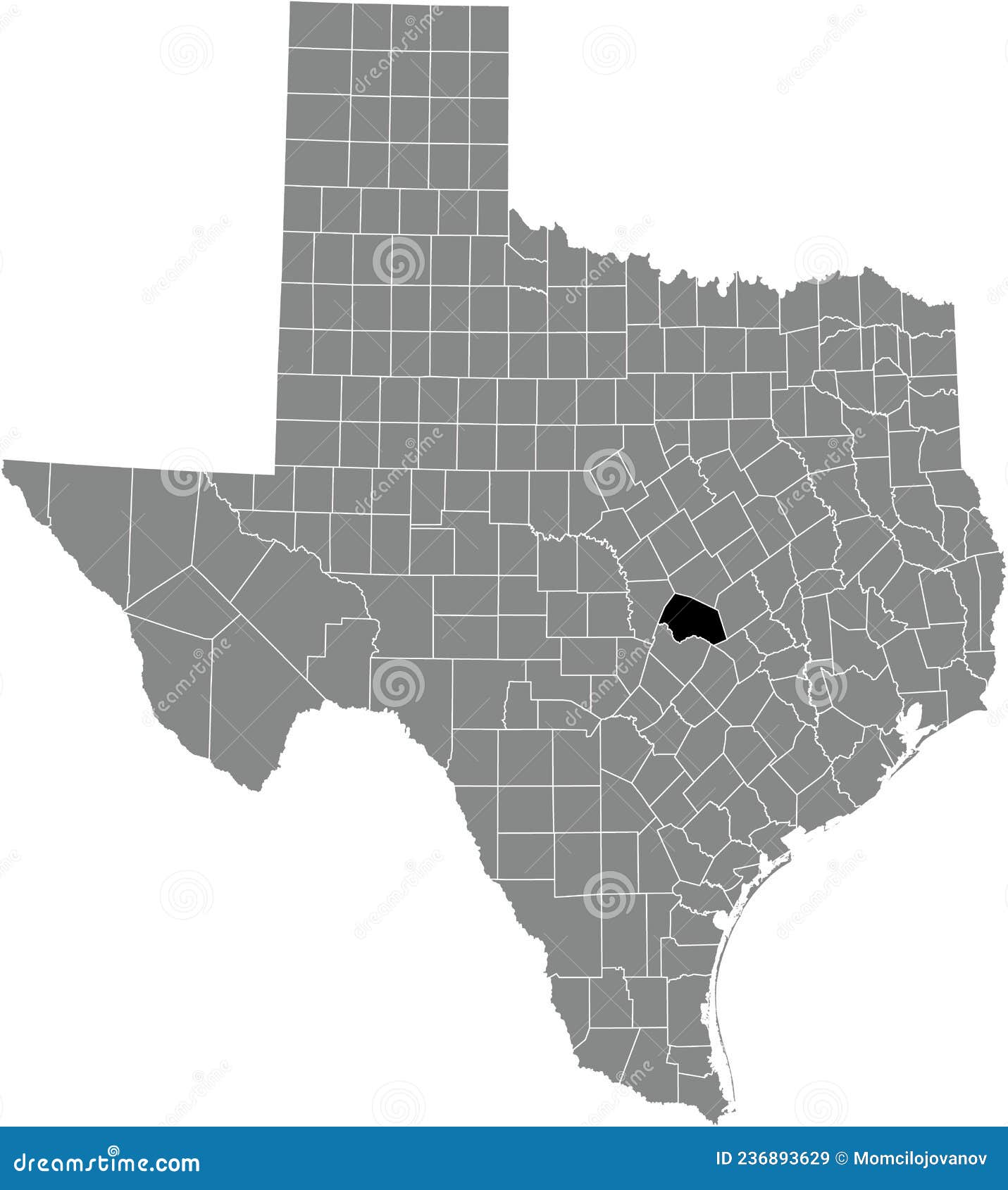 Location Map of the Williamson County of Texas, USA Stock Vector ...