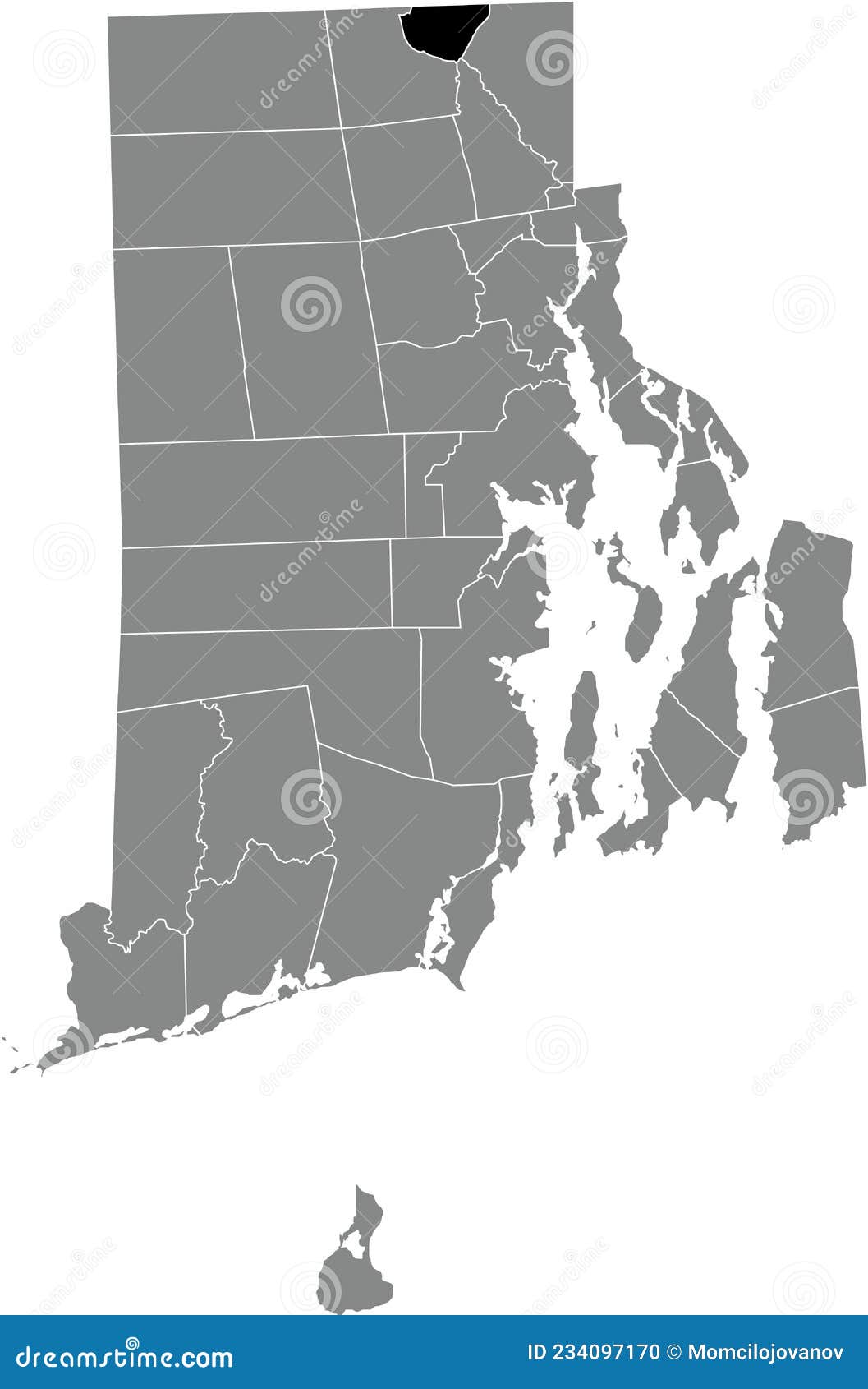 Location Map of the Woonsocket of Rhode Island, USA Stock Vector ...