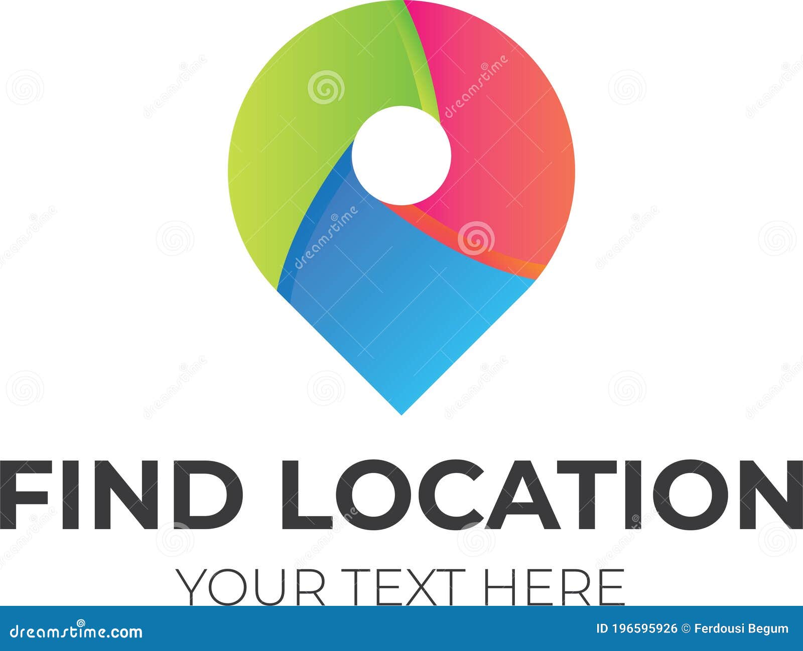Location Mark Logo Design with Colorful Gradients Stock Vector ...