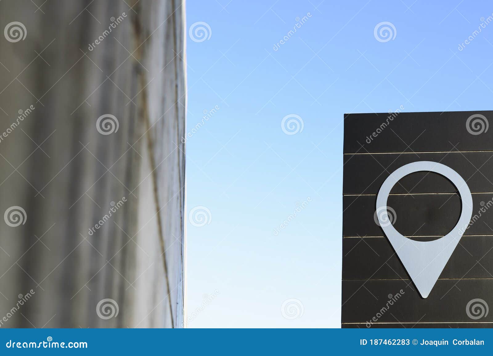 Location Mark on the Metal Wall of a Building Stock Image - Image of ...