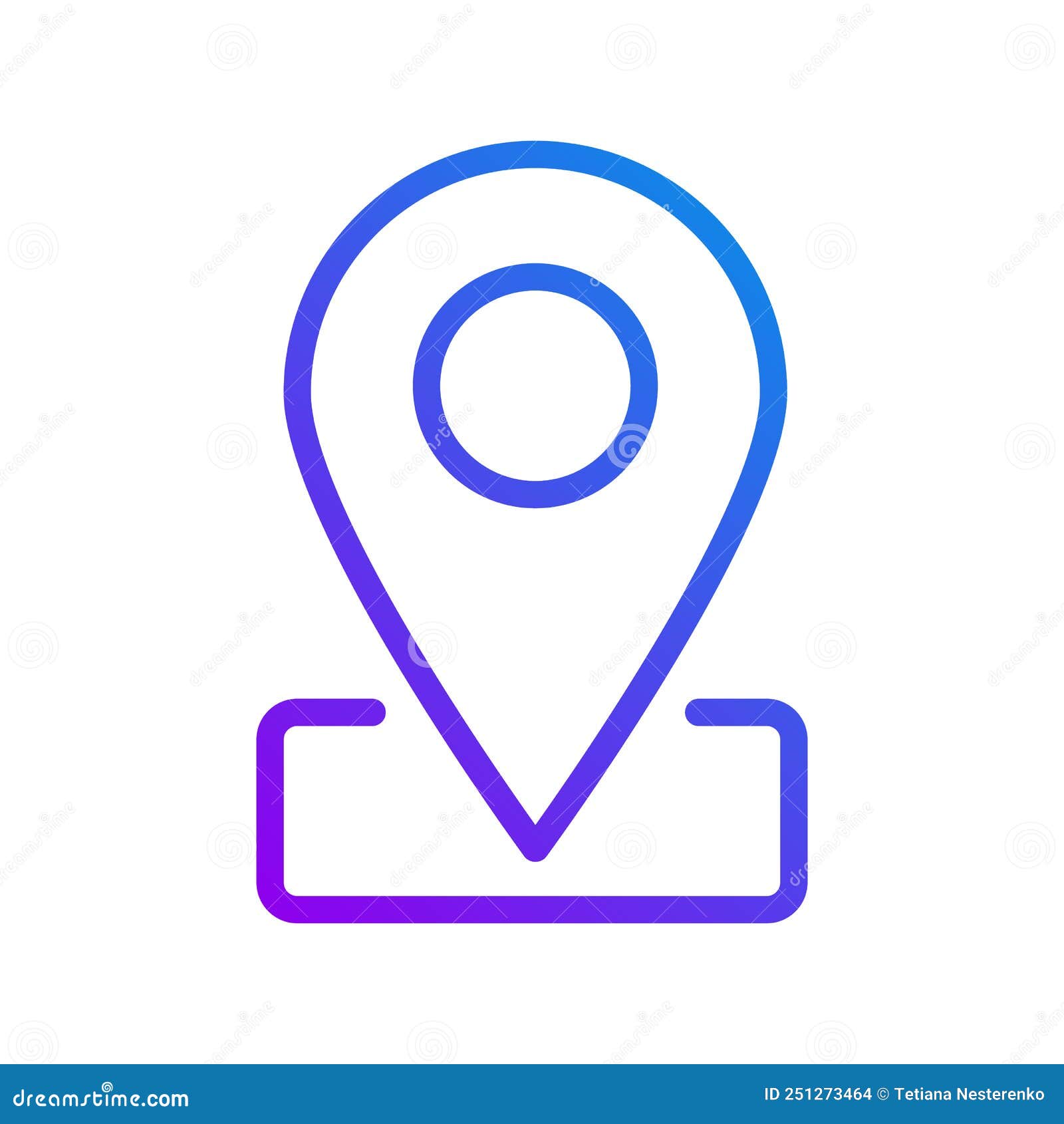 Location Mark Pixel Perfect Gradient Linear Vector Icon Stock Vector ...