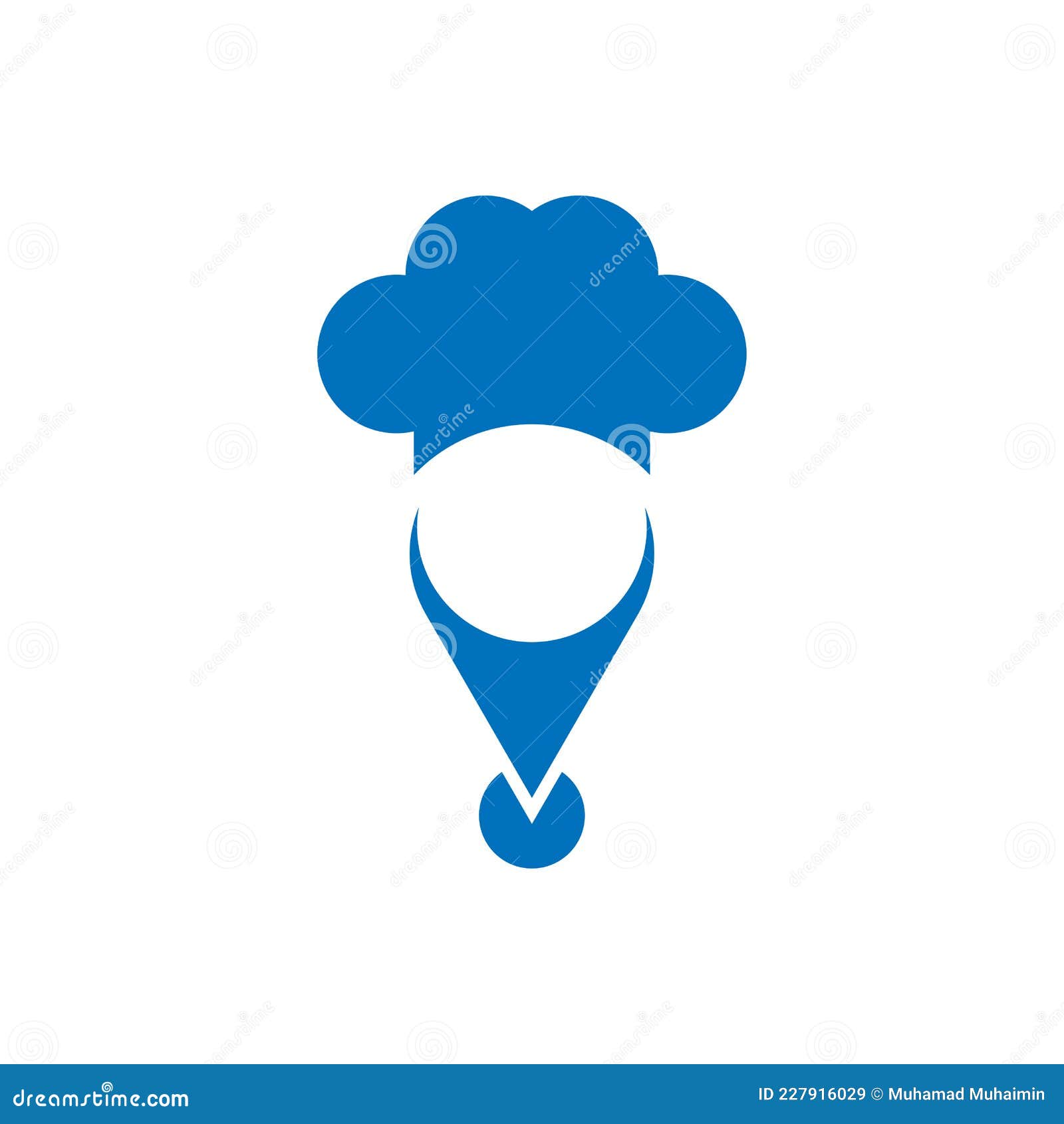 Blue Chef Hat With A Mustache Logo Cartoon Vector | CartoonDealer.com ...