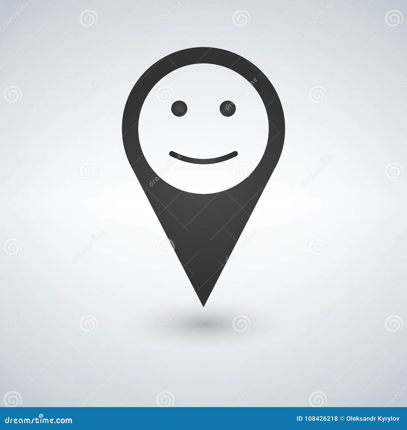 Location Marker with Happy Face. Vector Illustration Stock Illustration ...