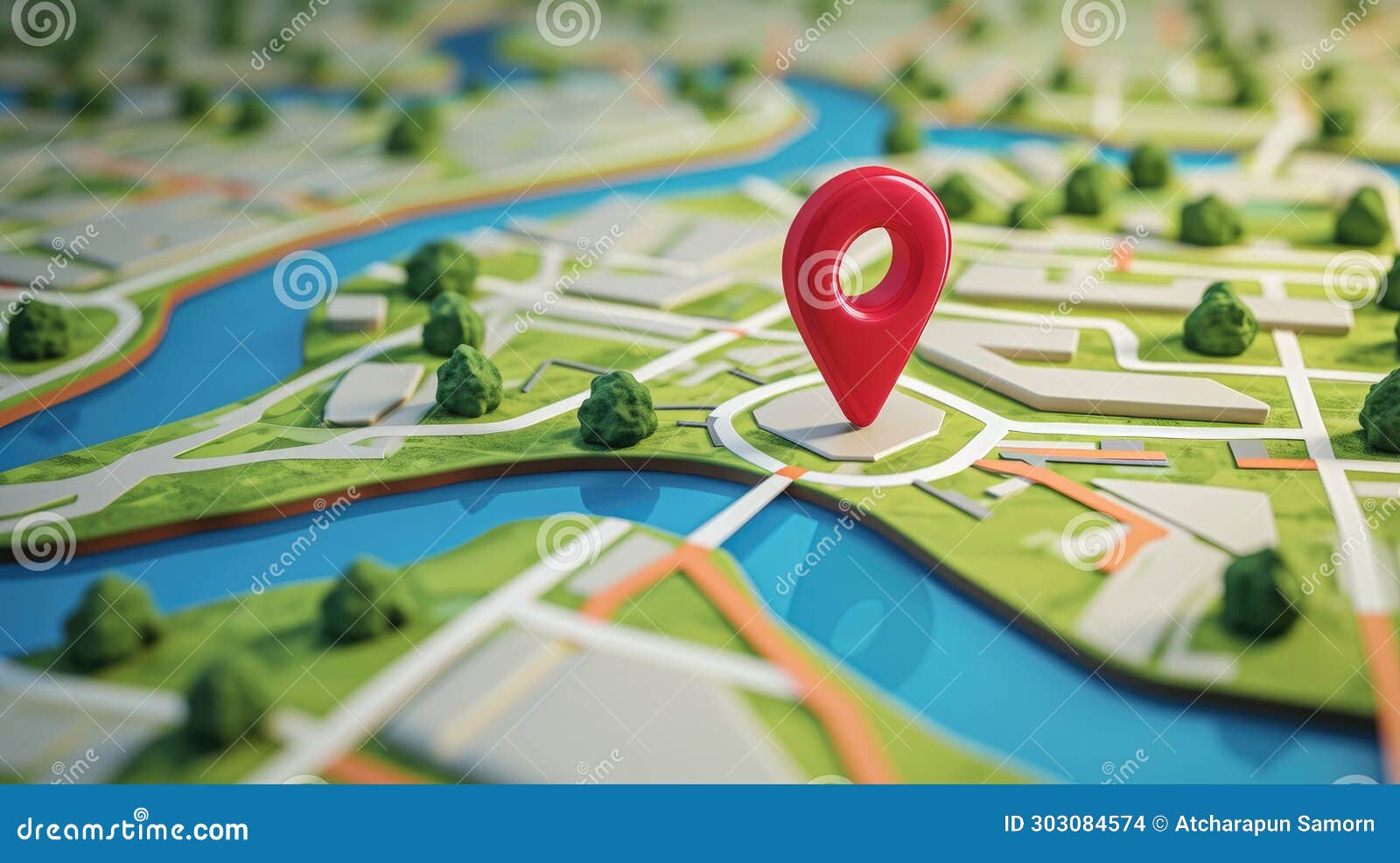 Location Marking on Paper Map, Concept of Navigation, Find Your Way ...