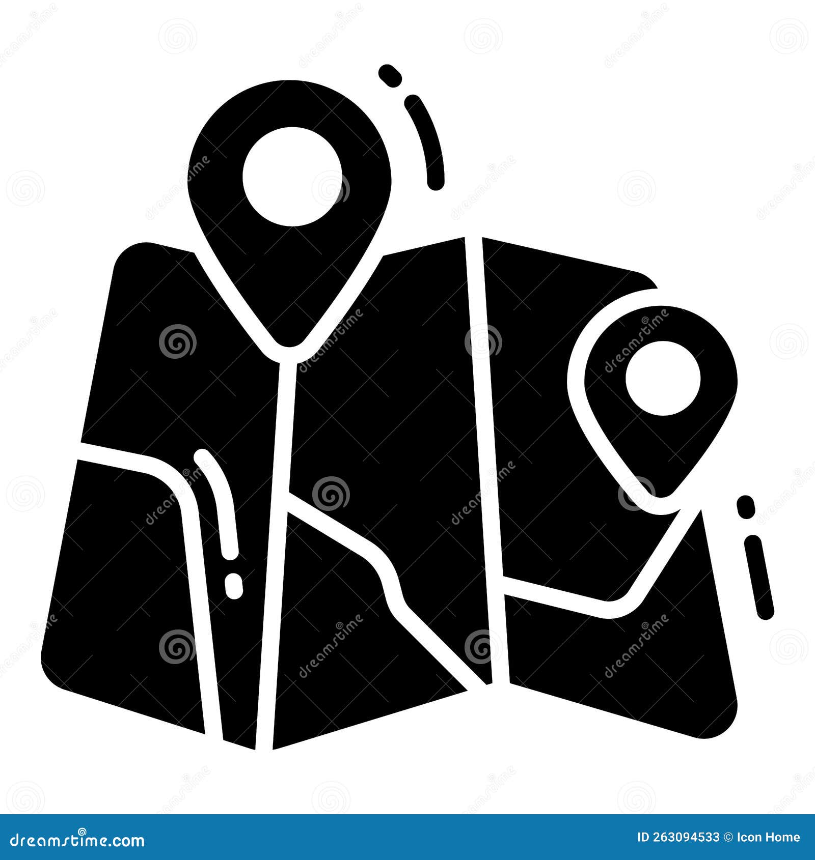 Location Marks Glyph Icon, Map and Location Icon Stock Vector ...