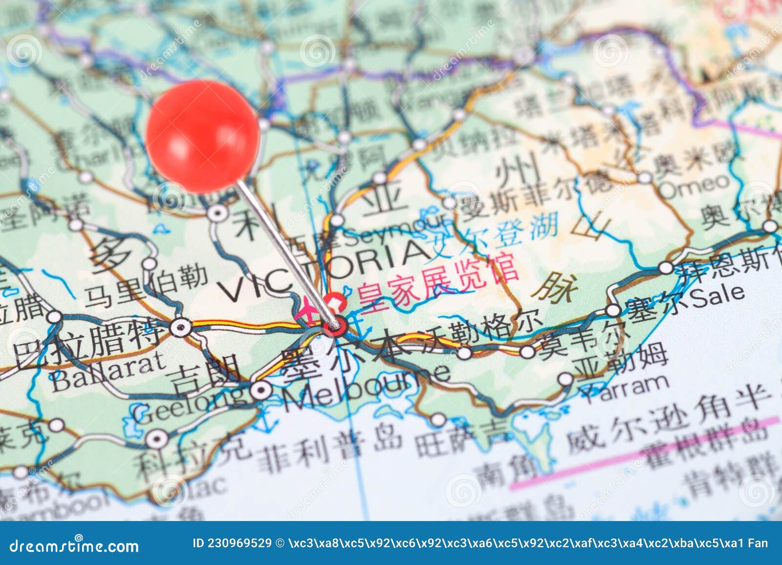 The Location of Melbourne on the Map Stock Image - Image of itinerary ...