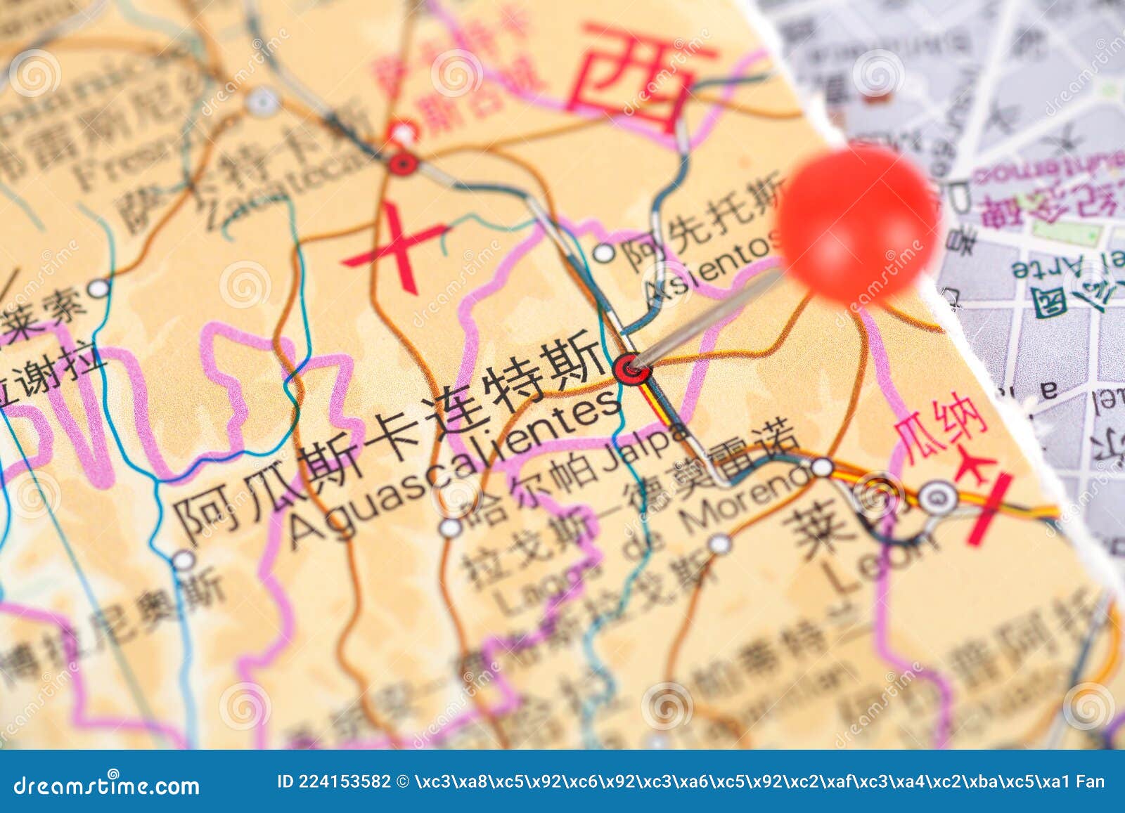 Location of the Mexican City of Aguascalientes on the Map Editorial ...