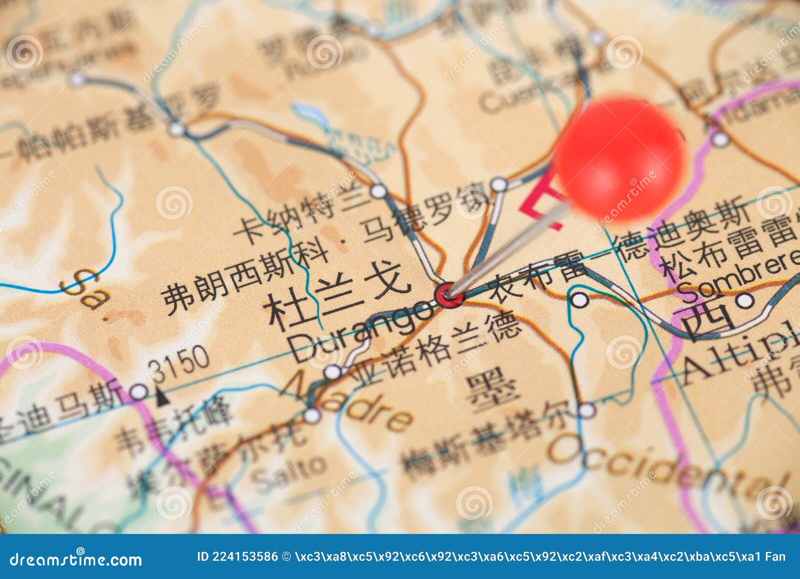 Location of the Mexican City of Durango on the Map Editorial Photo ...