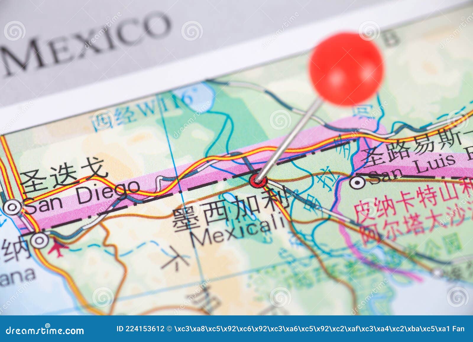 The Location of the Mexican City of Mexicali on the Map Editorial ...