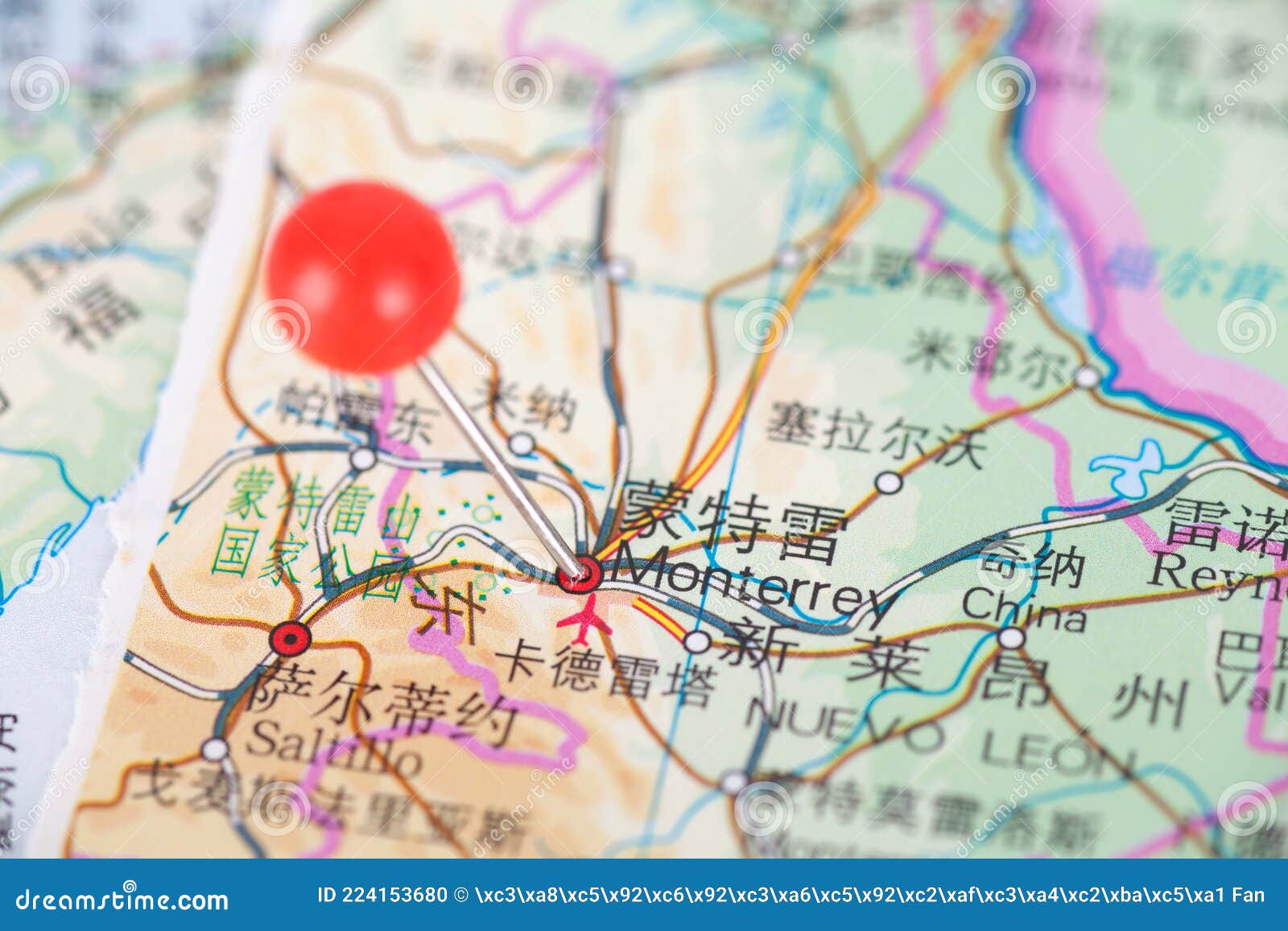 The Location of the Mexican City of Monterrey on the Map Editorial ...