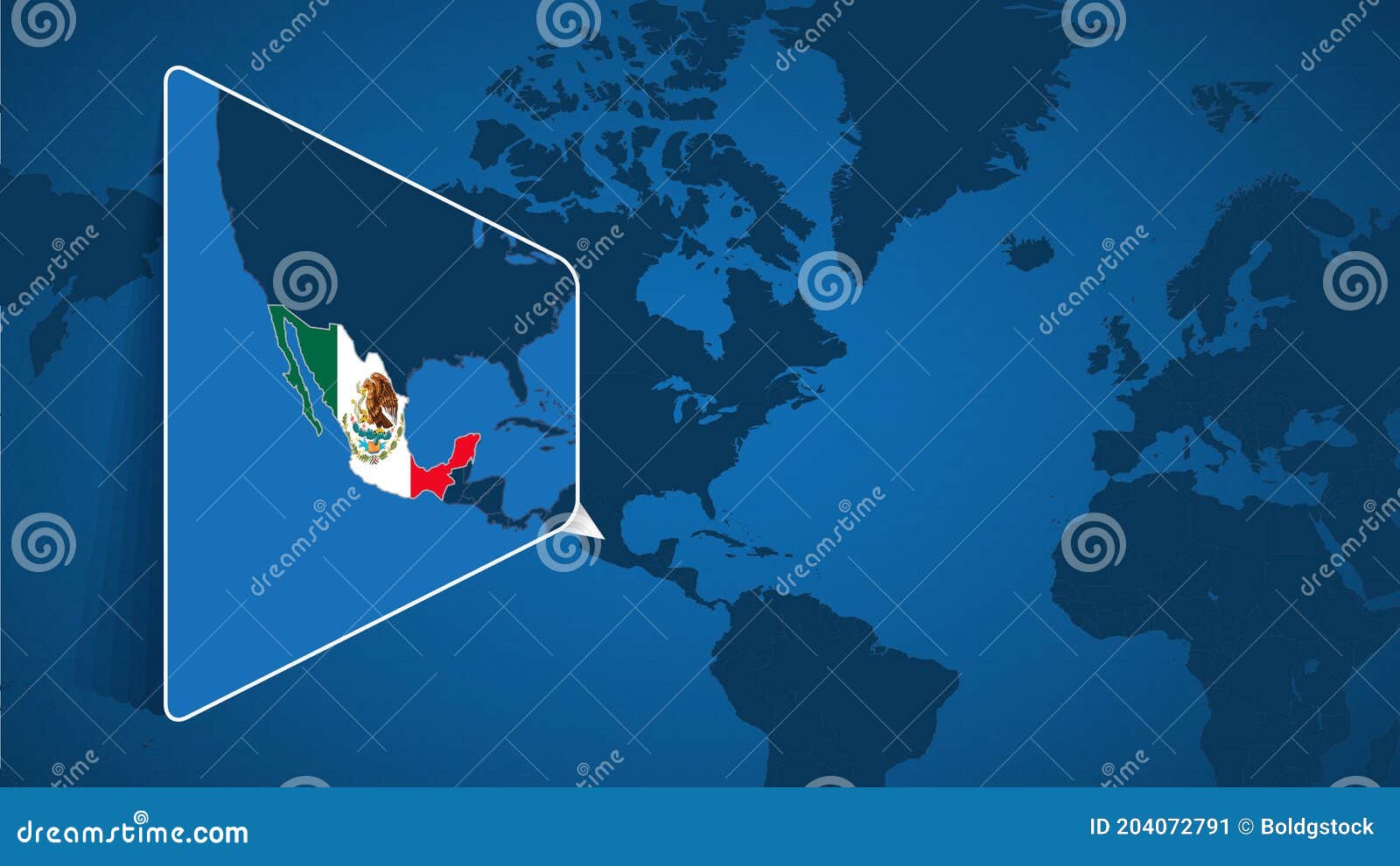 Location of Mexico on the World Map with Enlarged Map of Mexico with ...