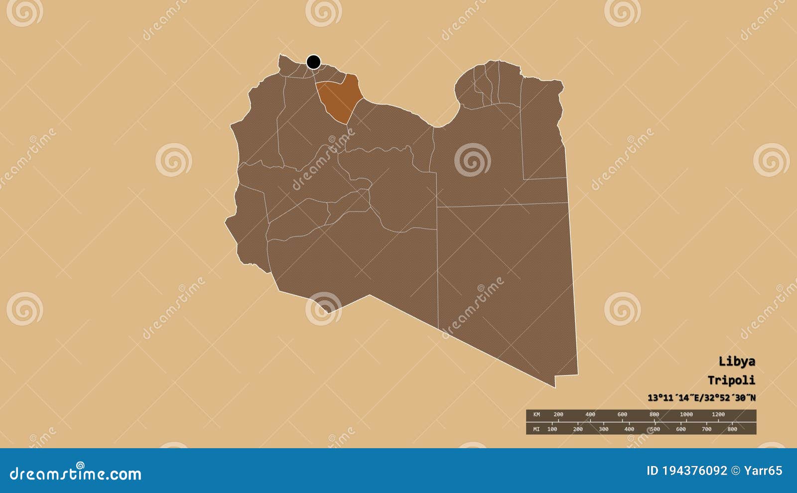 Location of Misratah, District of Libya,. Pattern Stock Illustration ...