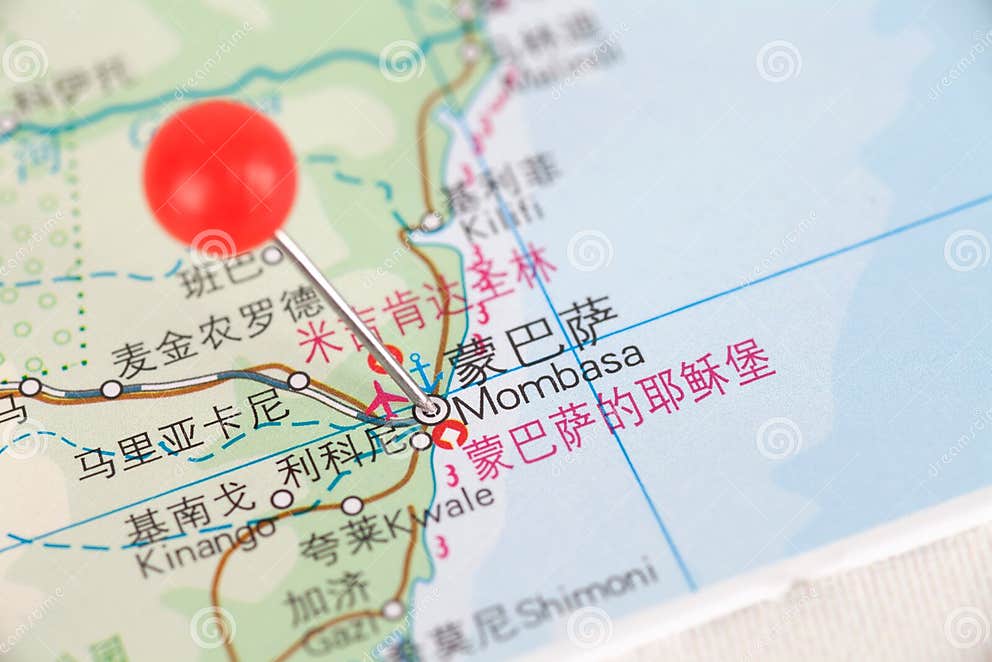 The Location of Mombasa in Kenya on the Map Stock Photo - Image of ...