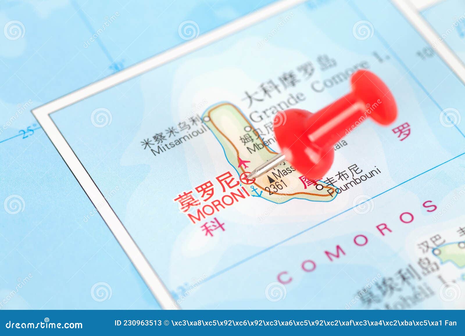 The Location of Moroni, the Capital of Comoros, on the Map Editorial ...