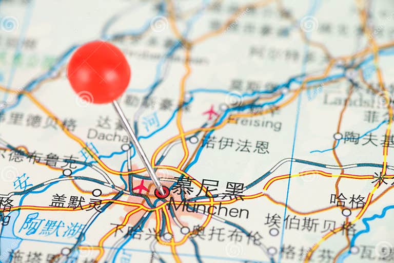 The Location of Munich on the Map Stock Image - Image of destination ...