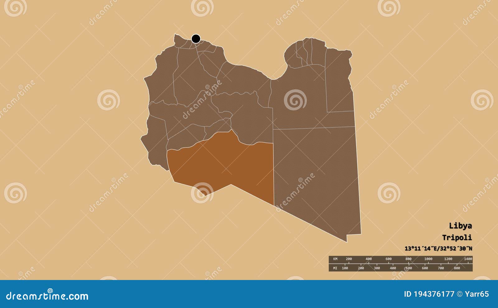 Location of Murzuq, District of Libya,. Pattern Stock Illustration ...