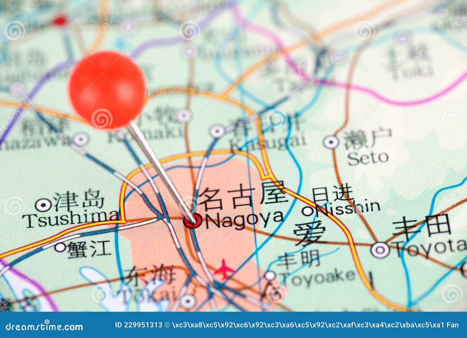 The Location of Nagoya on the Map Stock Image - Image of asia, tourism ...
