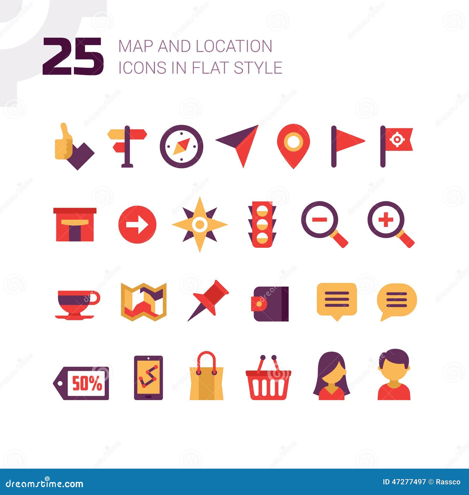 Location and Navigation Map Icons Stock Vector - Illustration of ...