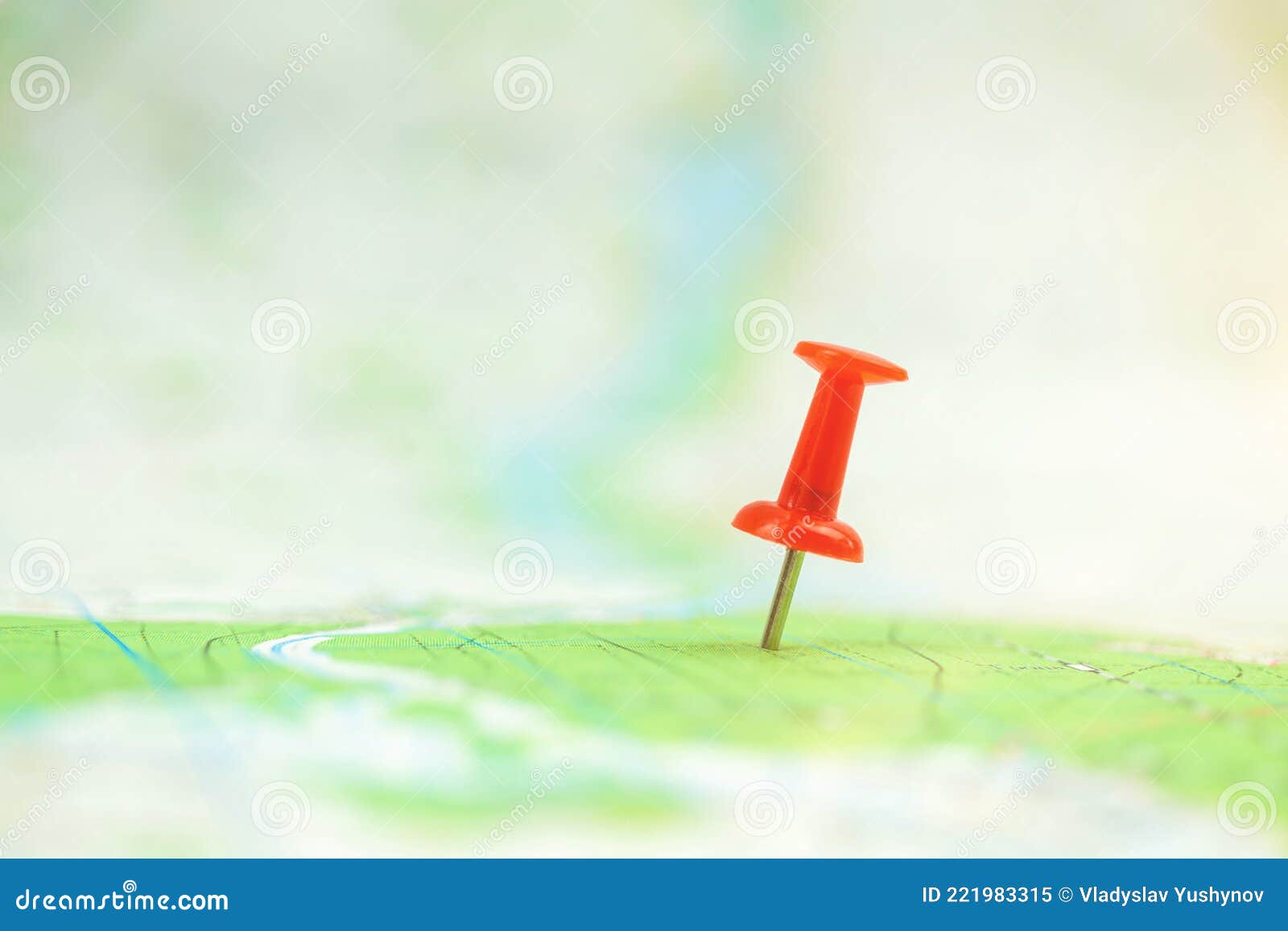 Location and Navigation Marker Marking on the City Map, Selective Focus ...