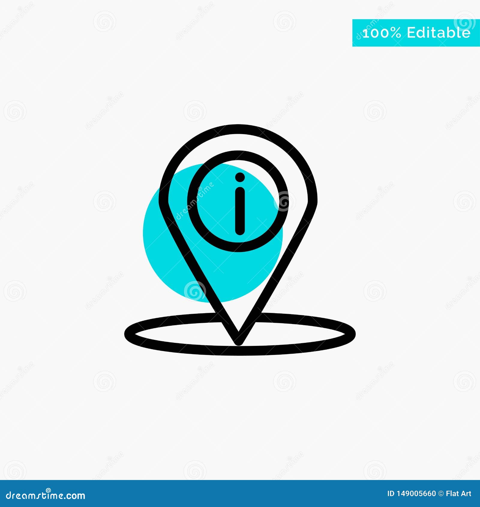 Location, Navigation, Place, Info Turquoise Highlight Circle Point ...