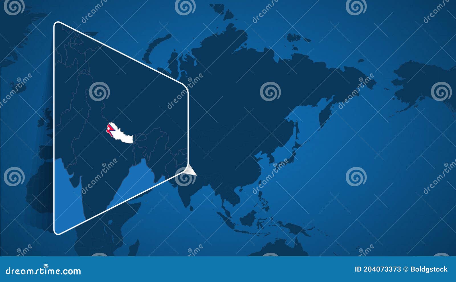 Nepal World Map With A Pixel Diamond Texture. Cartoon Vector ...